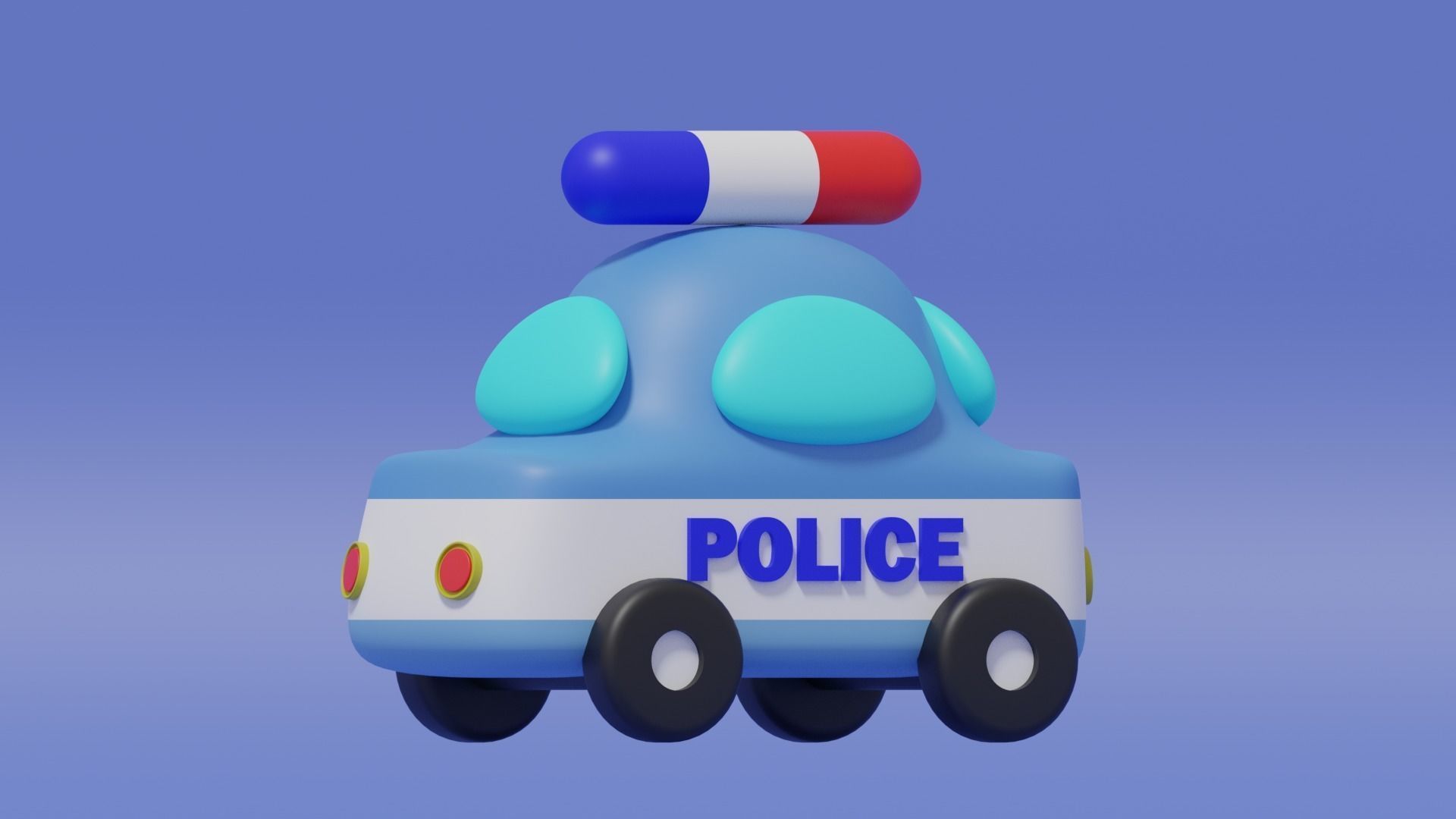 3D model Cartoon Cute Police Car VR / AR / low-poly | CGTrader