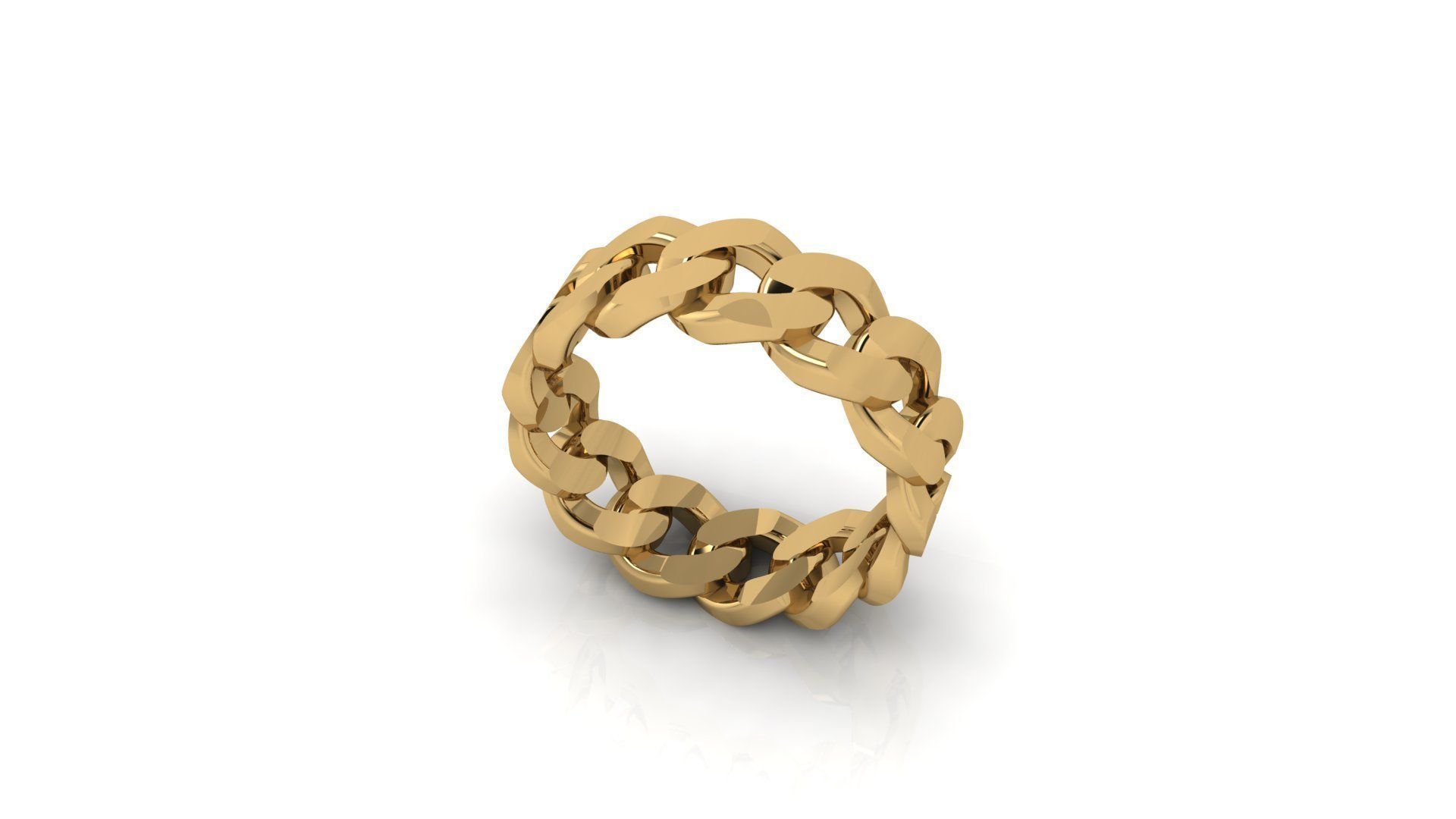 Cuban Link Chain Ring Oll size 3D model 3D printable | CGTrader