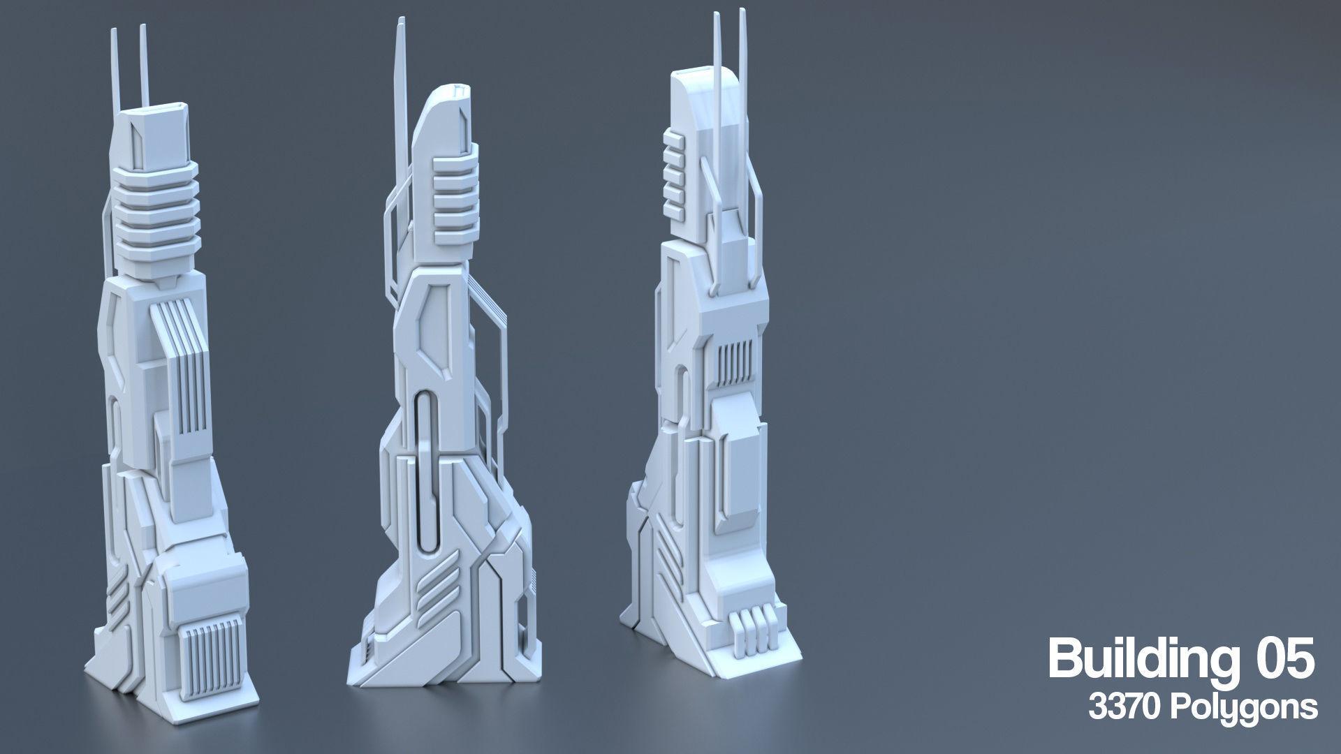 3D model Sci Fi Building Pack - 6 Futuristic Skyscraper Architecture ...
