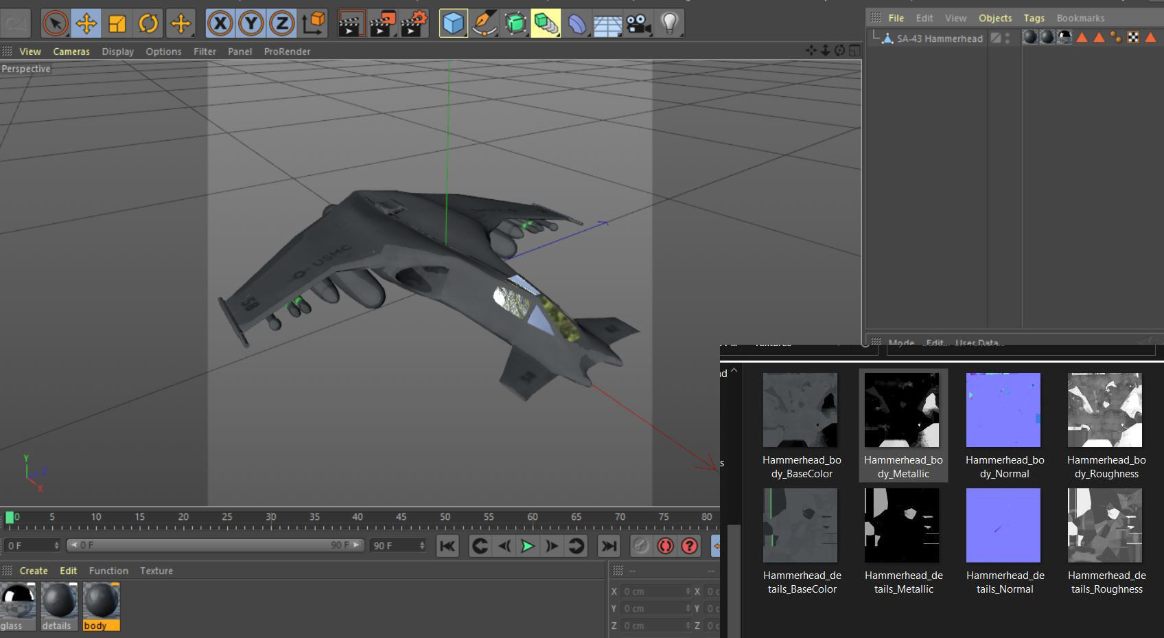 SA-43 Hammerhead spaceship 3D model | CGTrader