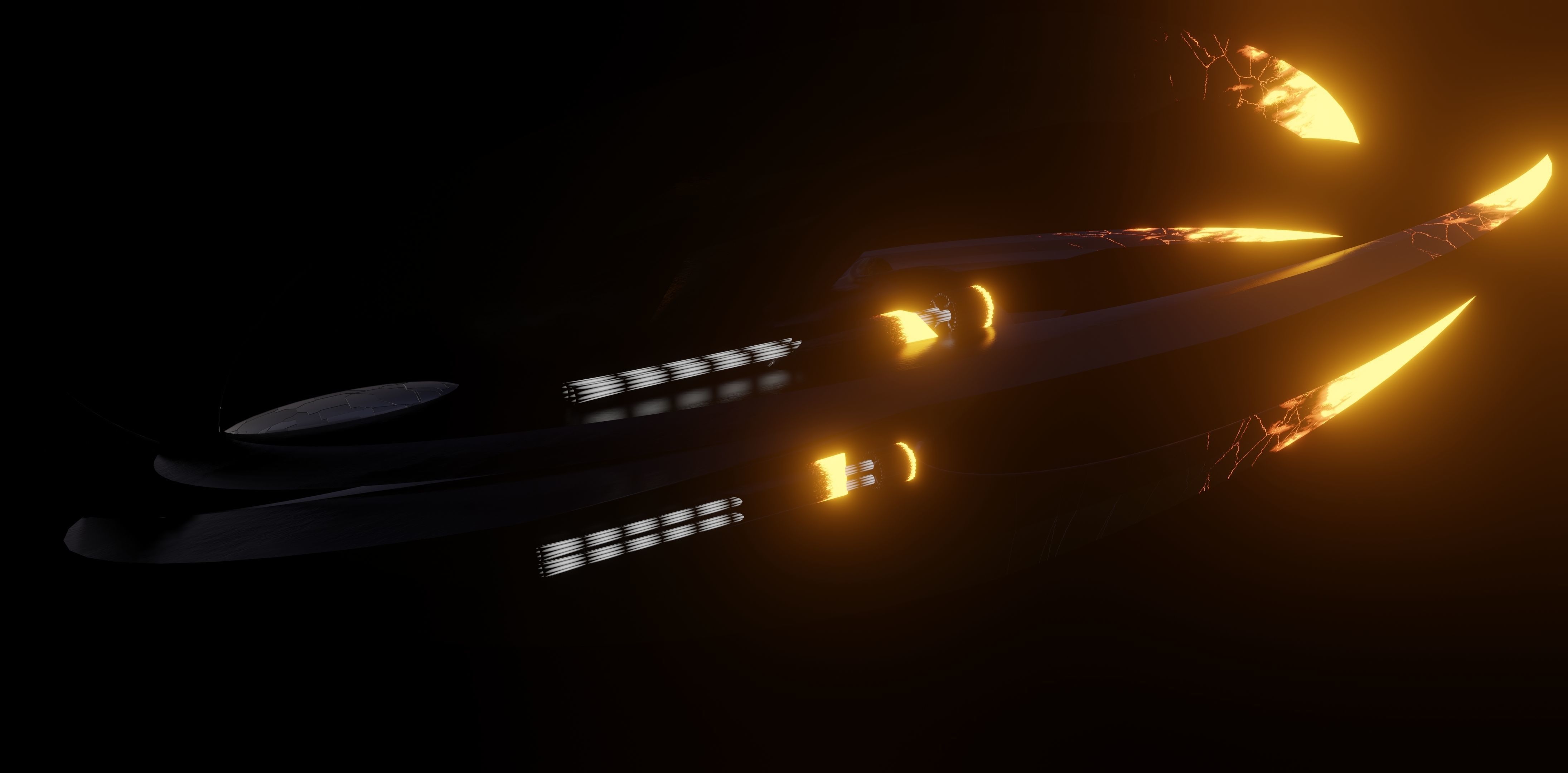 Futuristic spaceship 3D model | CGTrader