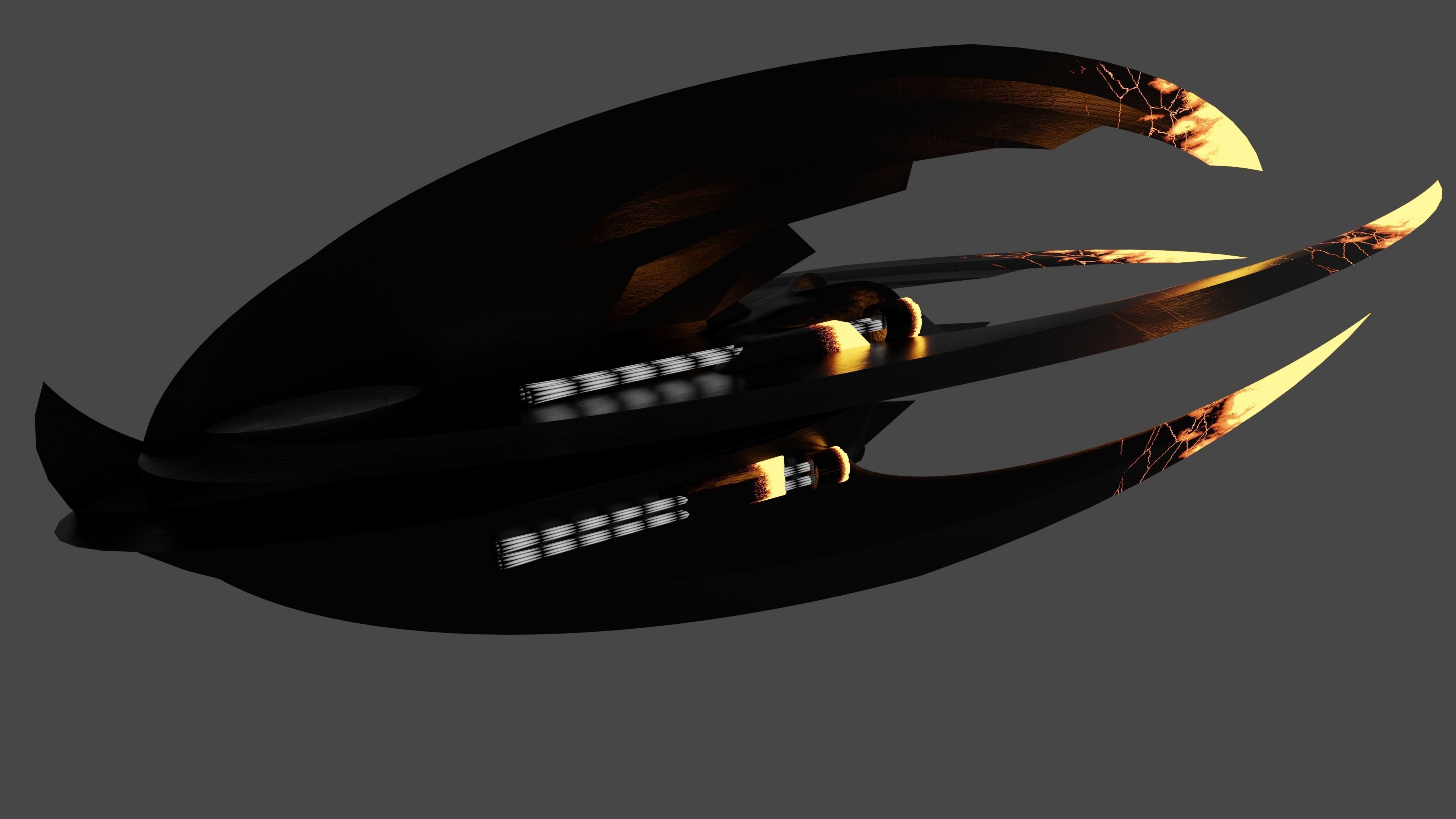 Futuristic spaceship 3D model | CGTrader