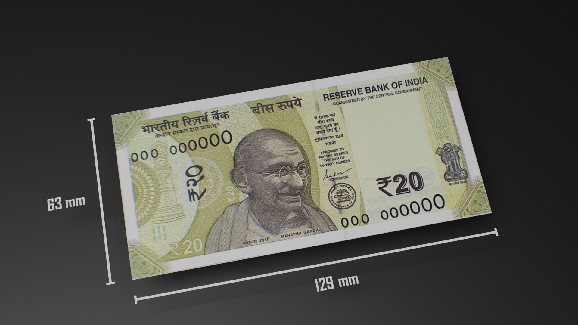 3D model Indian Rupees Note VR / AR / low-poly | CGTrader