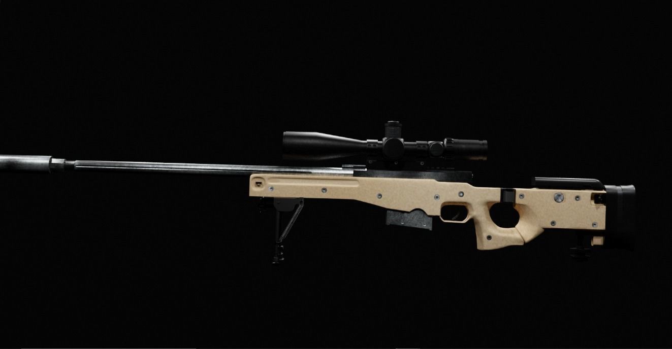 AWM sniper gun 3D model | CGTrader