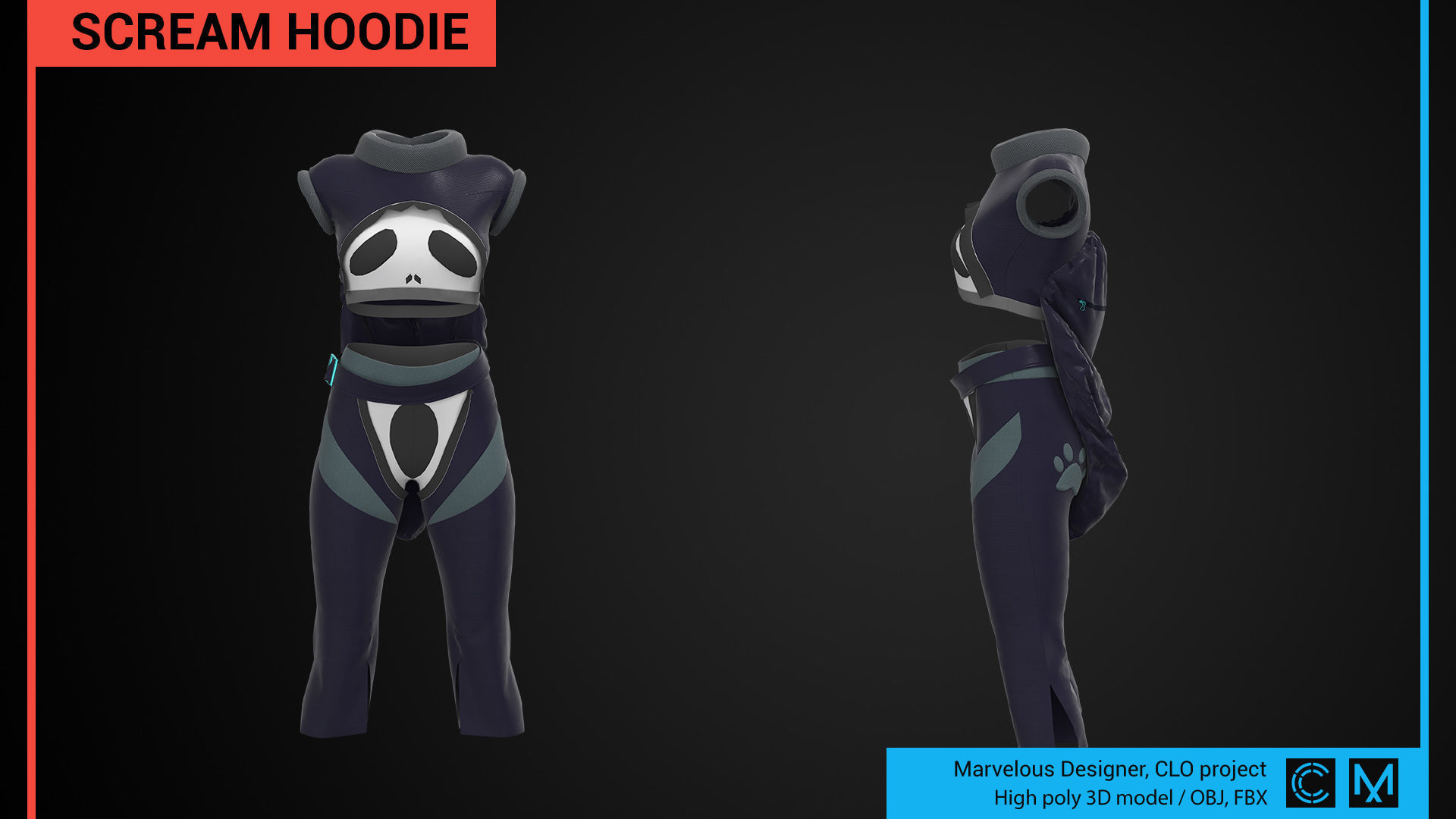 Scream Marvelous Designer CLO project 3D model | CGTrader
