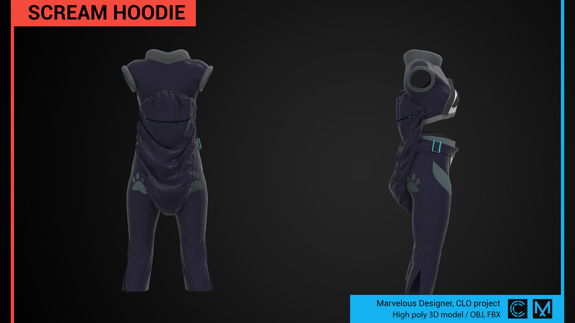 Scream Marvelous Designer CLO project 3D model | CGTrader