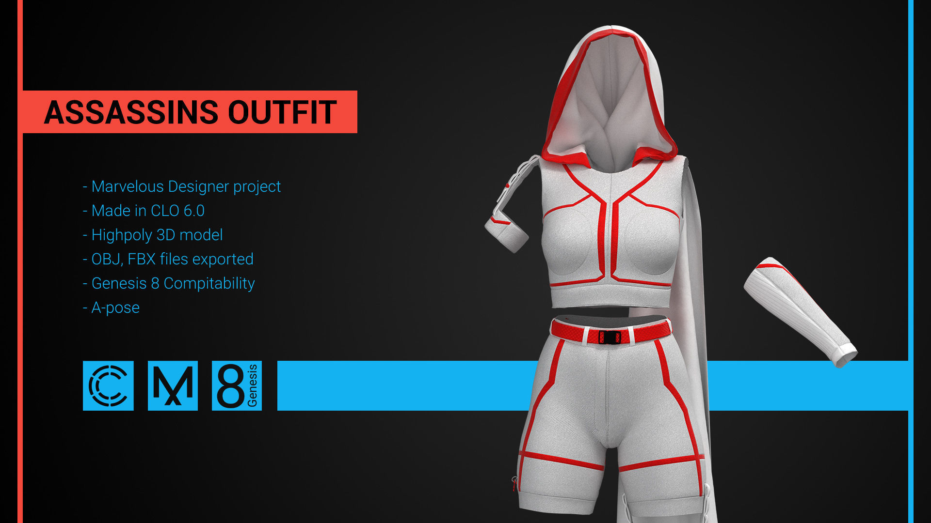 Assassins outfit Marvelous Designer CLO project 3D model | CGTrader