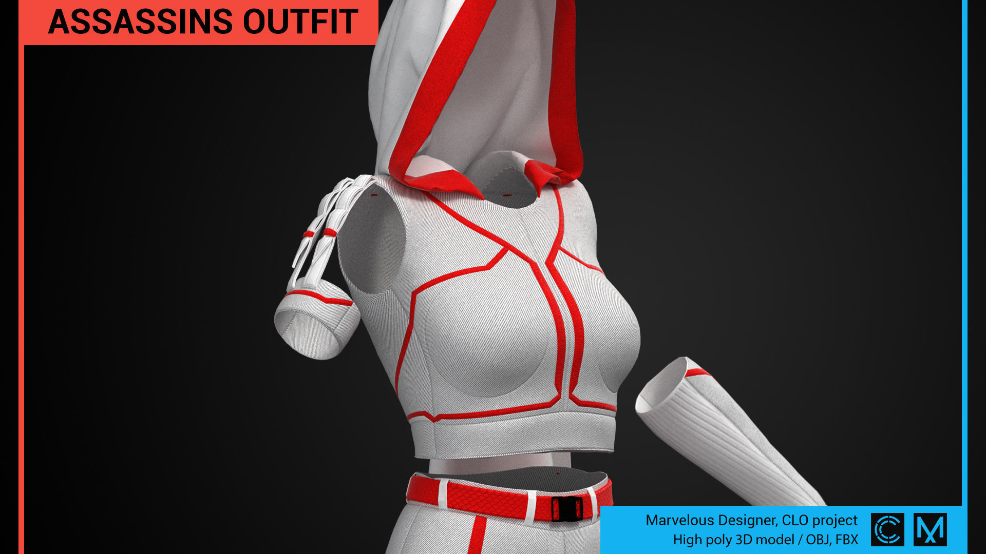 Assassins outfit Marvelous Designer CLO project 3D model | CGTrader