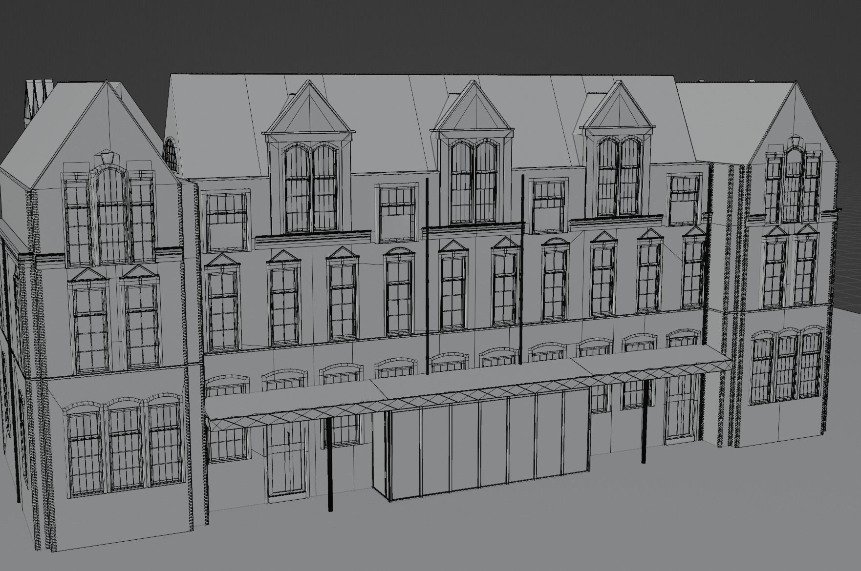 School brick building 3D model | CGTrader