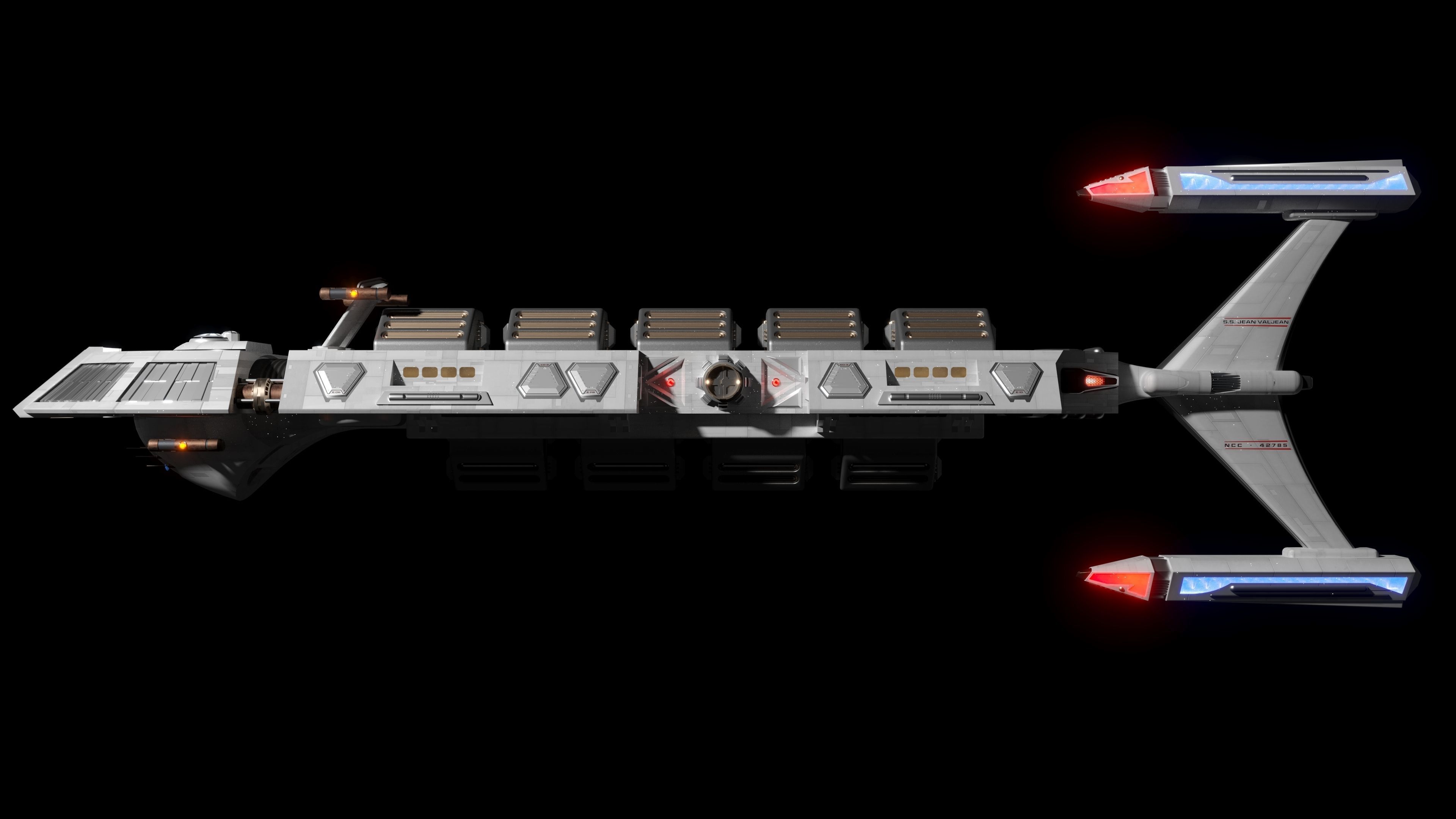 STAR-TREK Federation Cargo Freighter 3D model | CGTrader