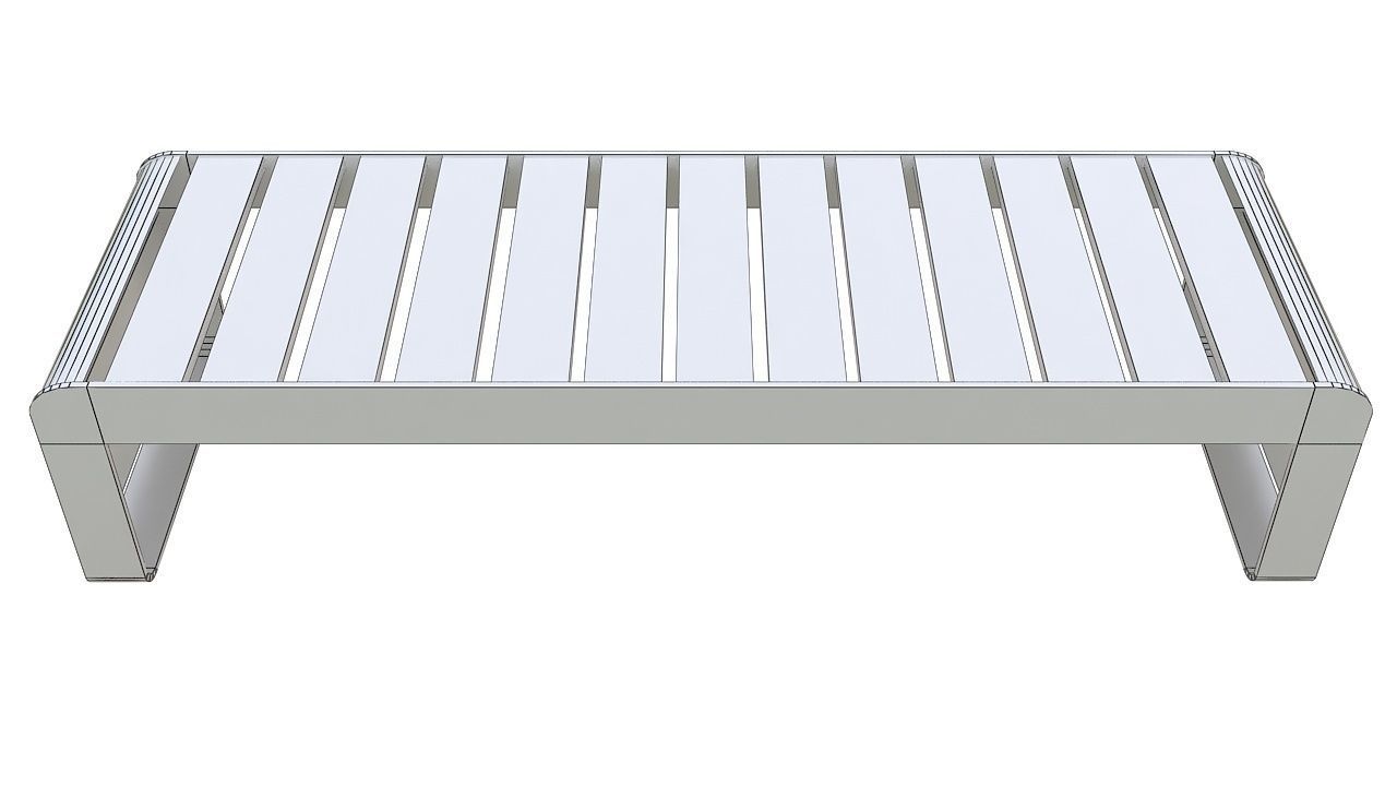 metal bench with wooden seat 3D model | CGTrader