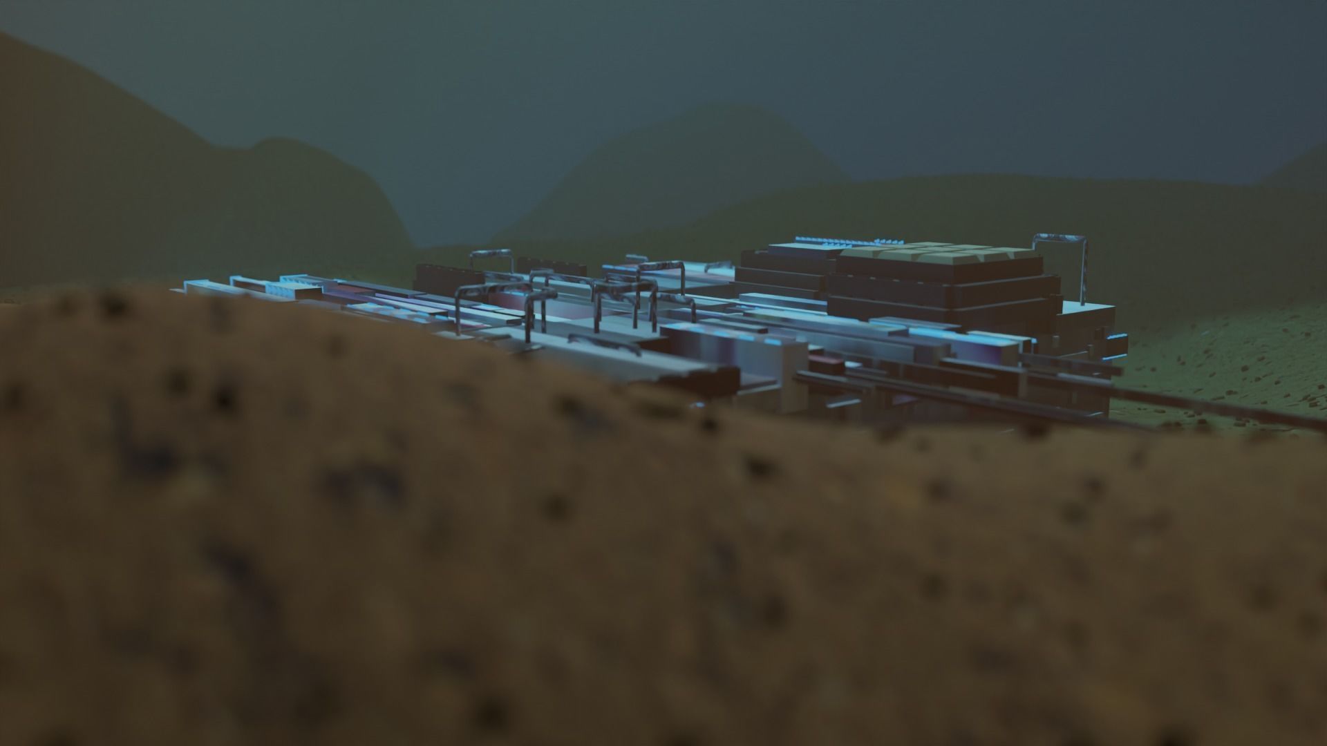 Scifi Base for Games LowPoly High Quality 3D model | CGTrader