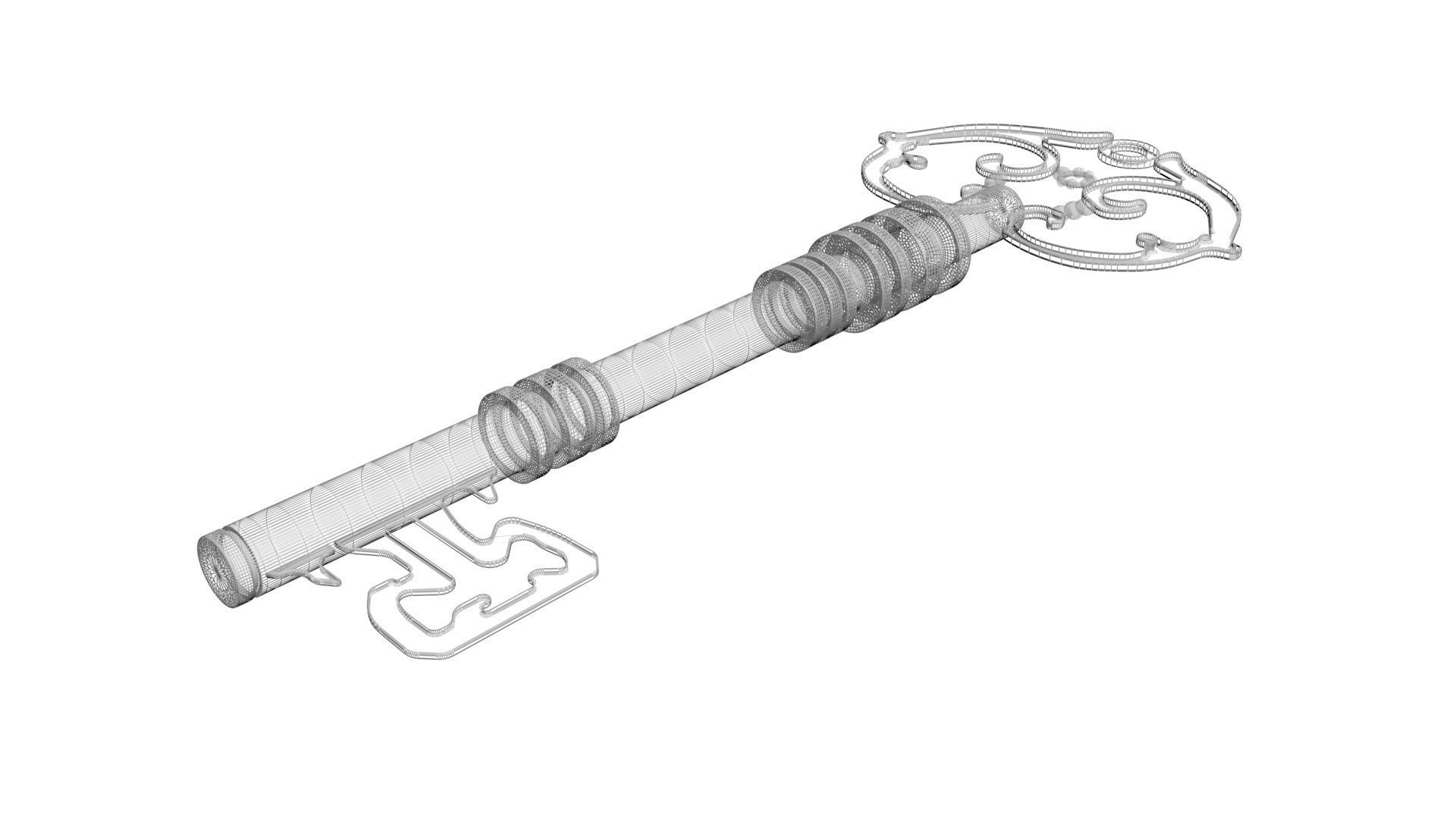 Gold Vintage Key 3D model | CGTrader