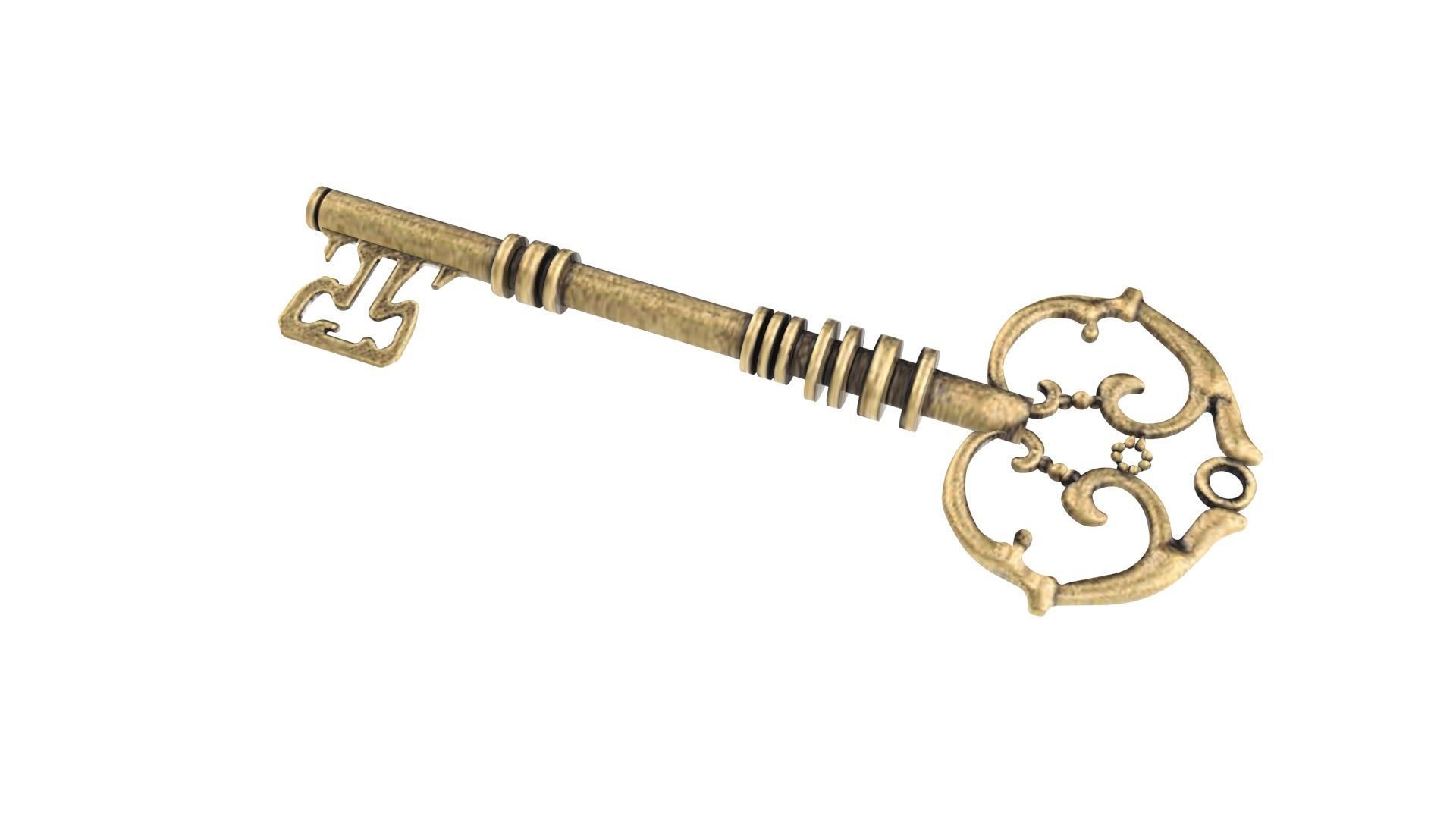 Gold Vintage Key 3D model | CGTrader