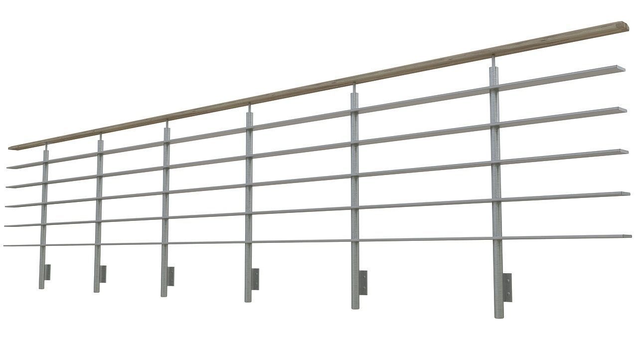 Steel pipe balcony railing 3D model | CGTrader