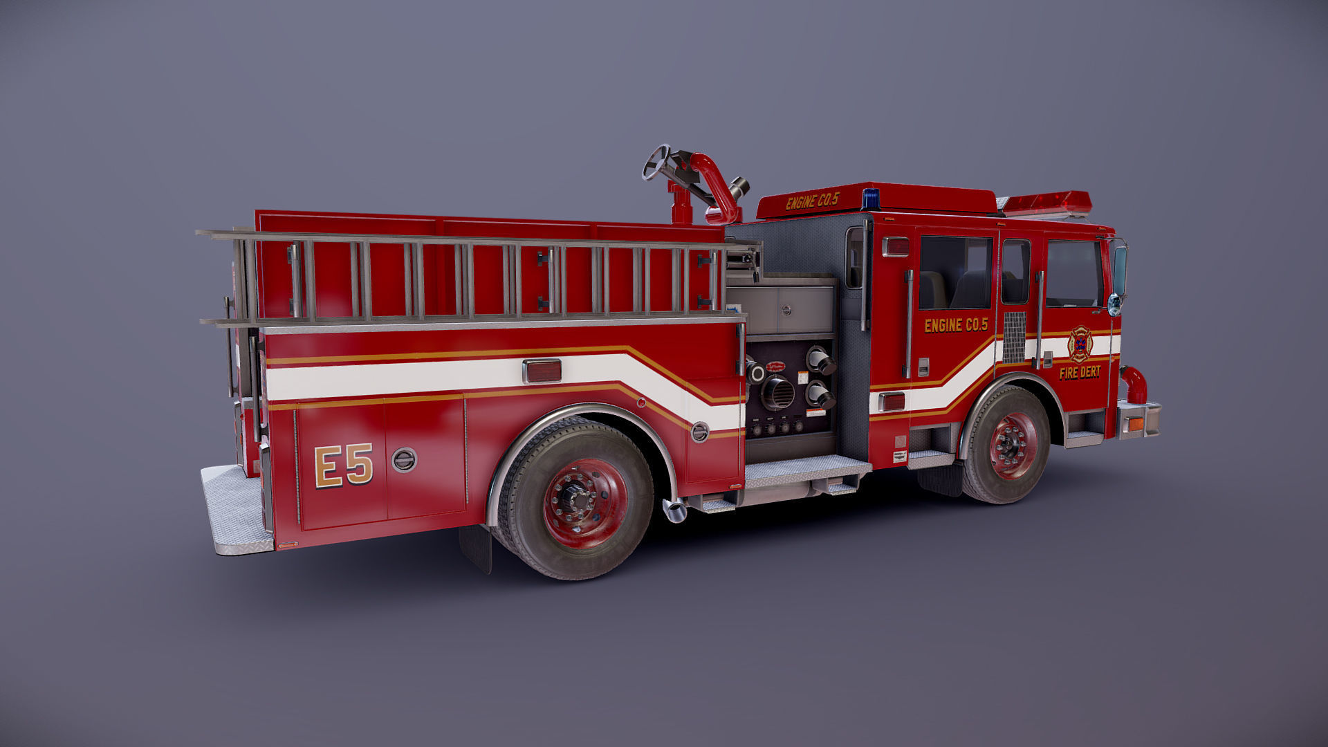 3D model Generic fire truck VR / AR / low-poly | CGTrader