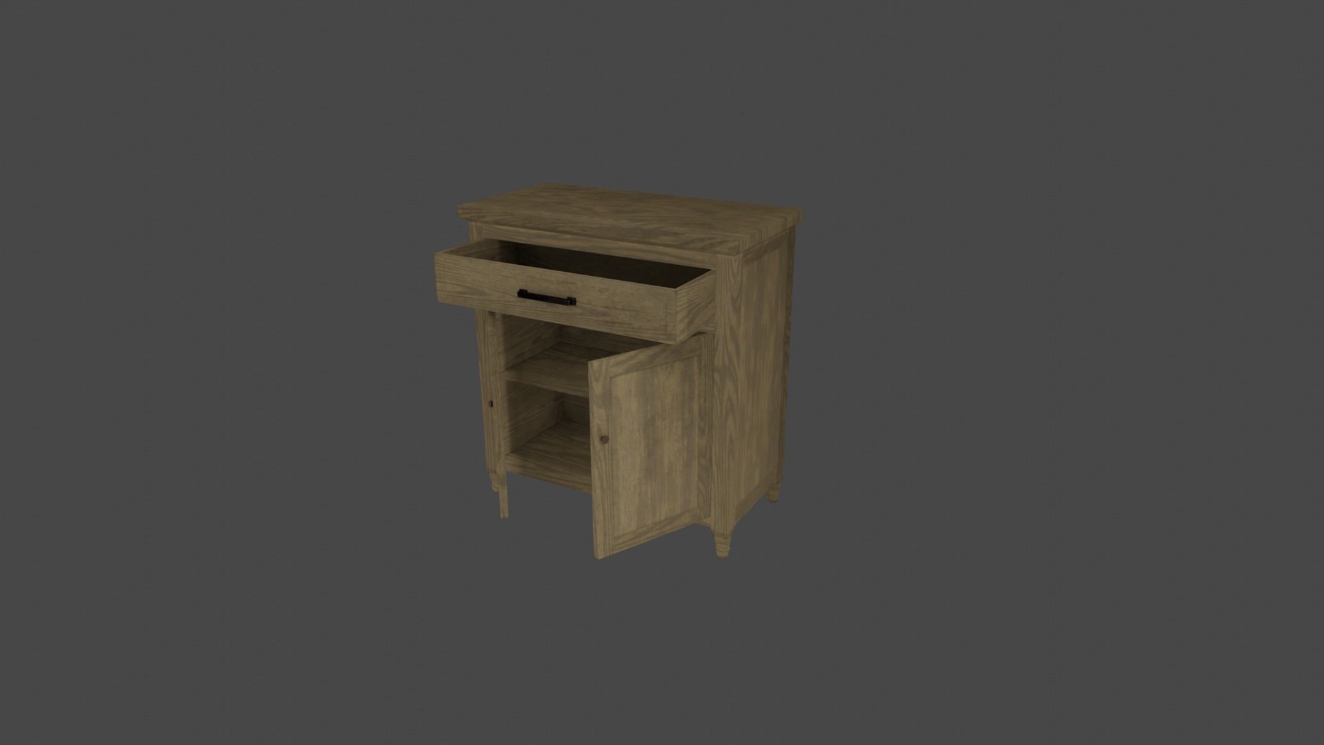 Wooden Bedside Table Number 1 VideoGame Unity PBR free VR / AR / low-poly 3D model | CGTrader