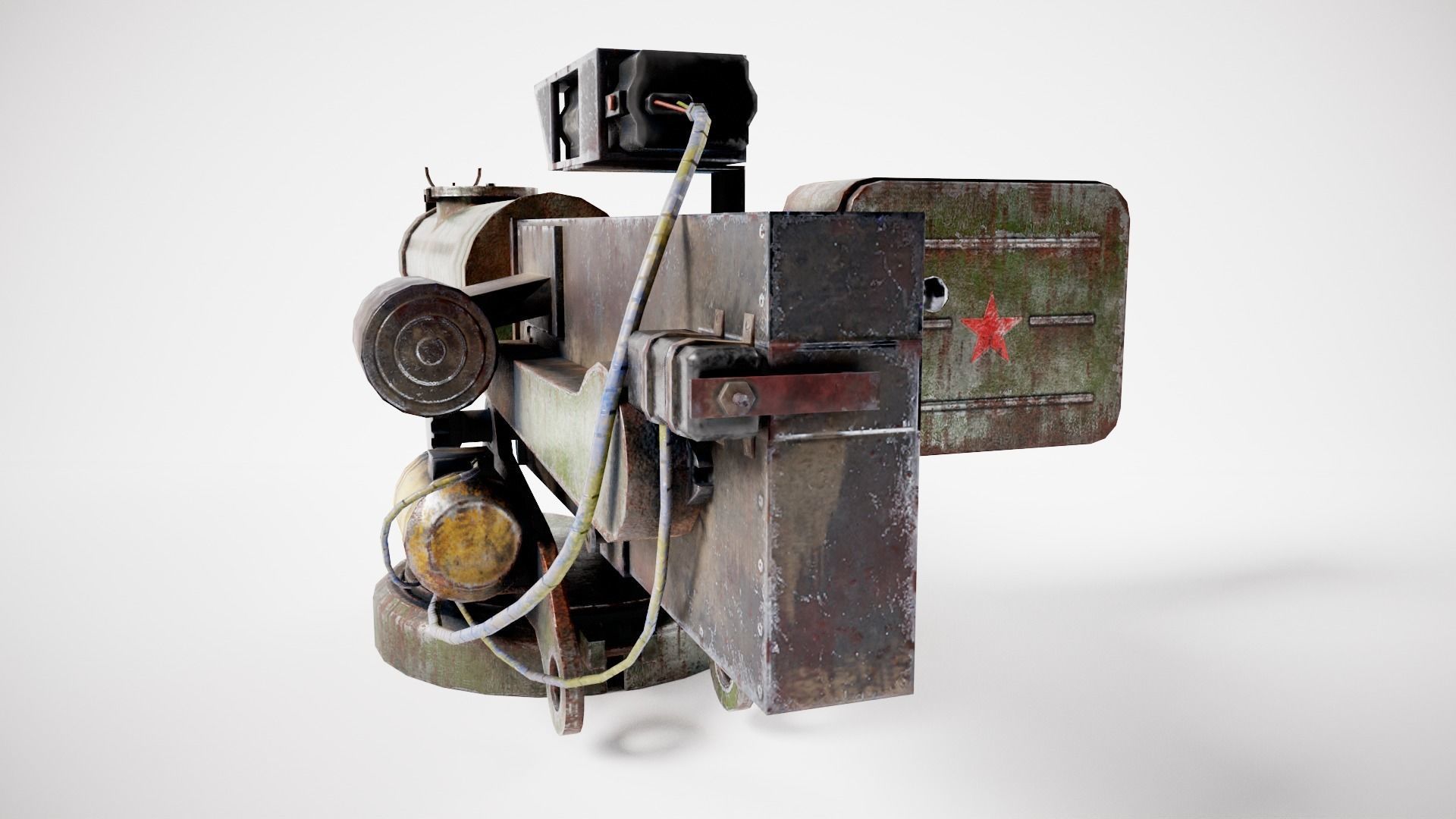 3D model Machinegun post-apocalypse turret Maxim da1 rf1 VR / AR / low ...