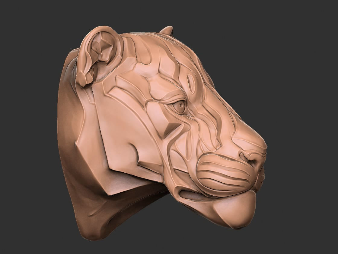 Tiger head wall decoration statue 3D model 3D printable | CGTrader