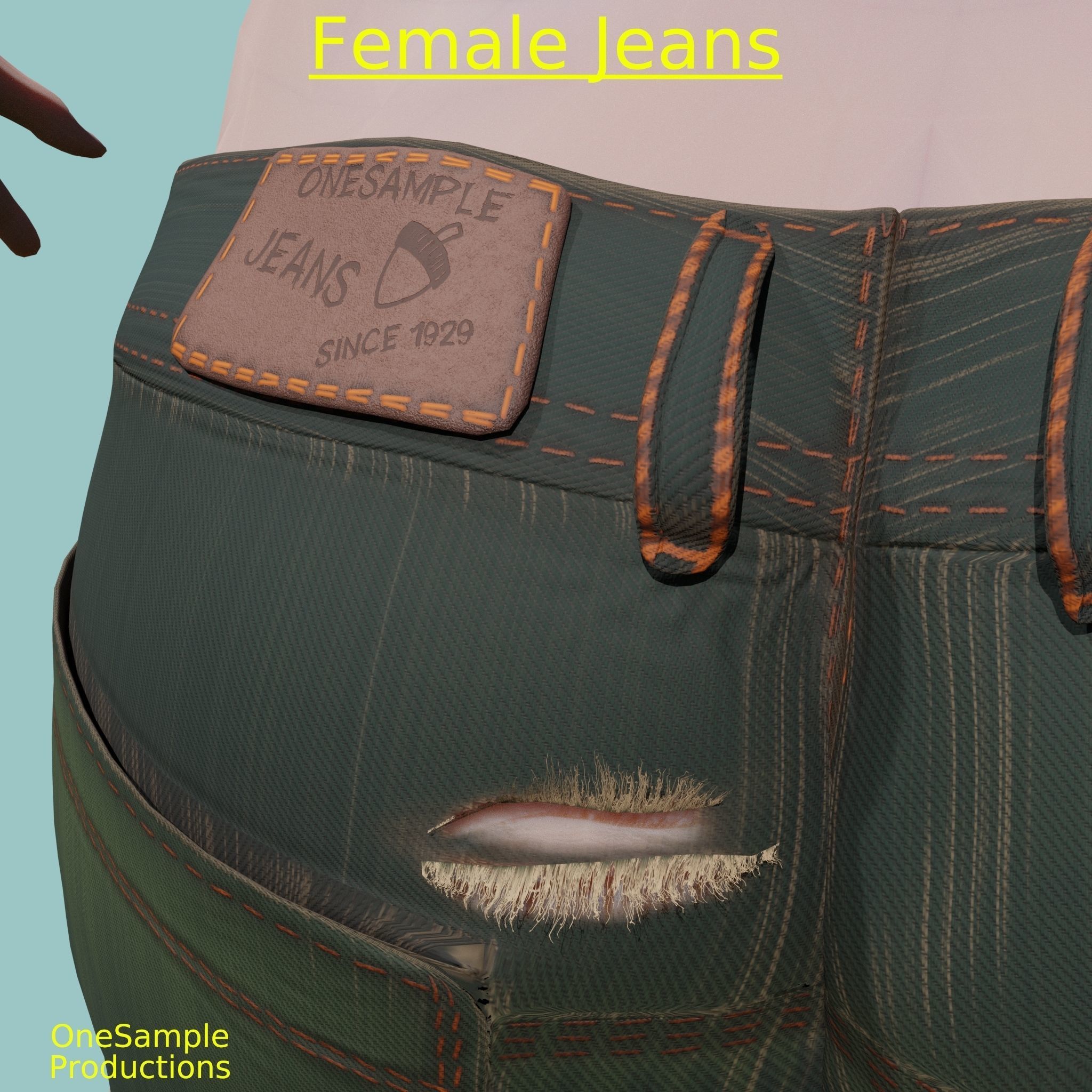 3D model Detailed Female Jeans Textured PBR 8k Game Ready VR / AR / low ...