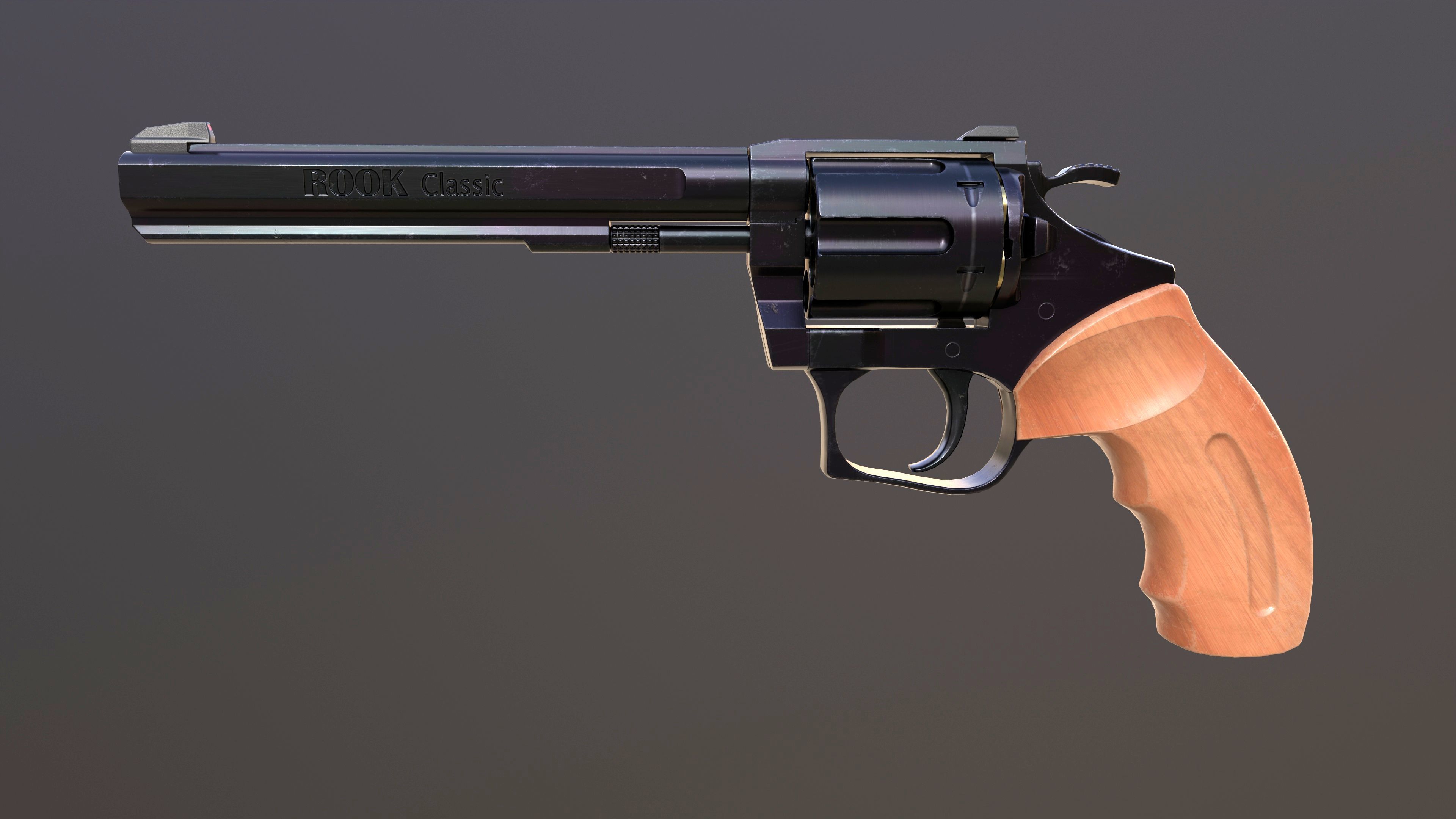 3D model Rook Classic Revolver Bluing with Bandolier and Speedloader VR ...