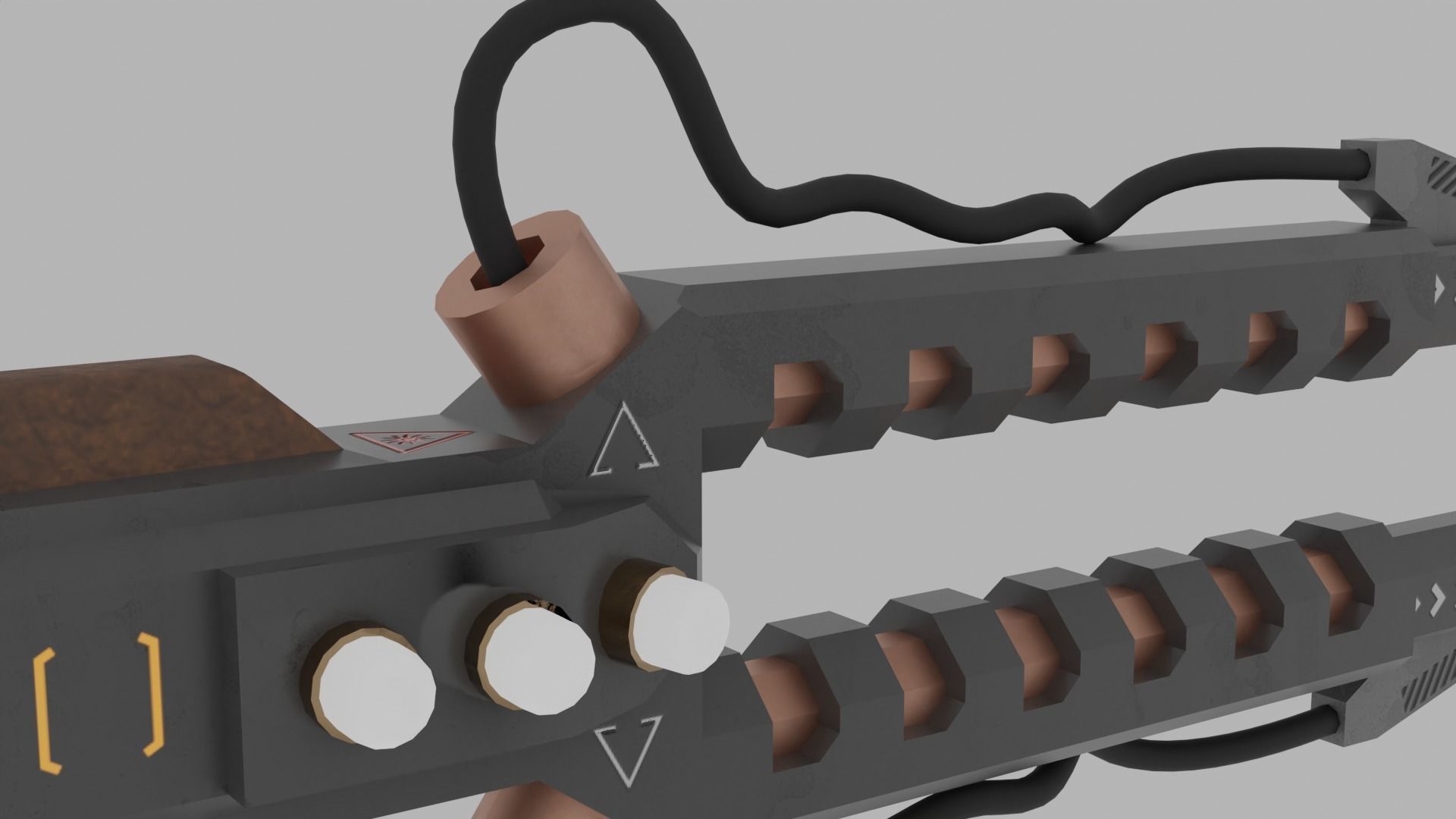 RailGun gun with two blades free VR / AR / low-poly 3D model | CGTrader