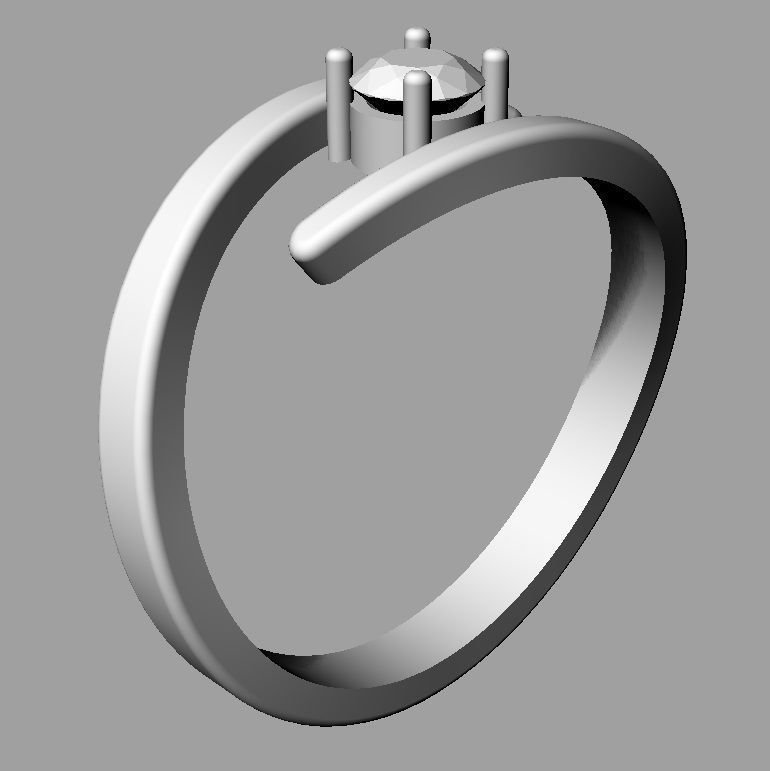 4mm Solitaire Ring 3D model 3D printable | CGTrader