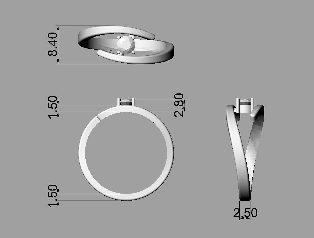 4mm Solitaire Ring 3D model 3D printable | CGTrader