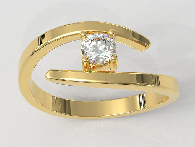 4mm Solitaire Ring 3D model 3D printable | CGTrader