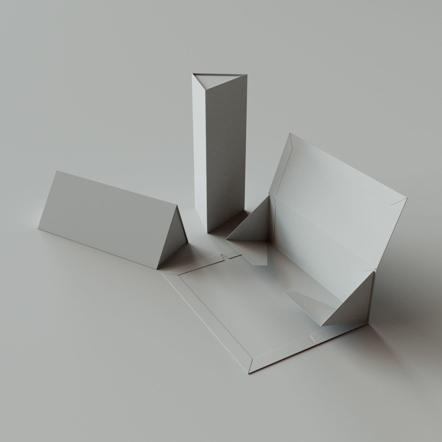 COLLAPSIBLE RIGED TRIANGLES BOX - Package 3D model 3D model | CGTrader
