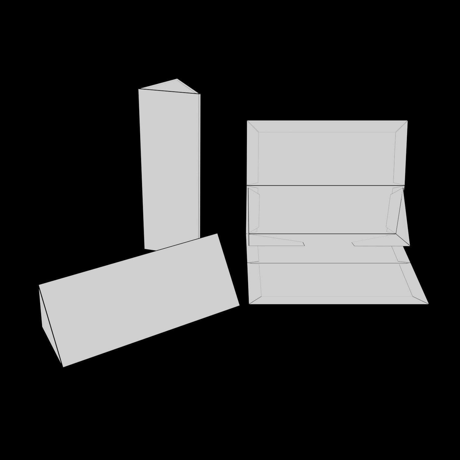 COLLAPSIBLE RIGED TRIANGLES BOX - Package 3D model 3D model | CGTrader