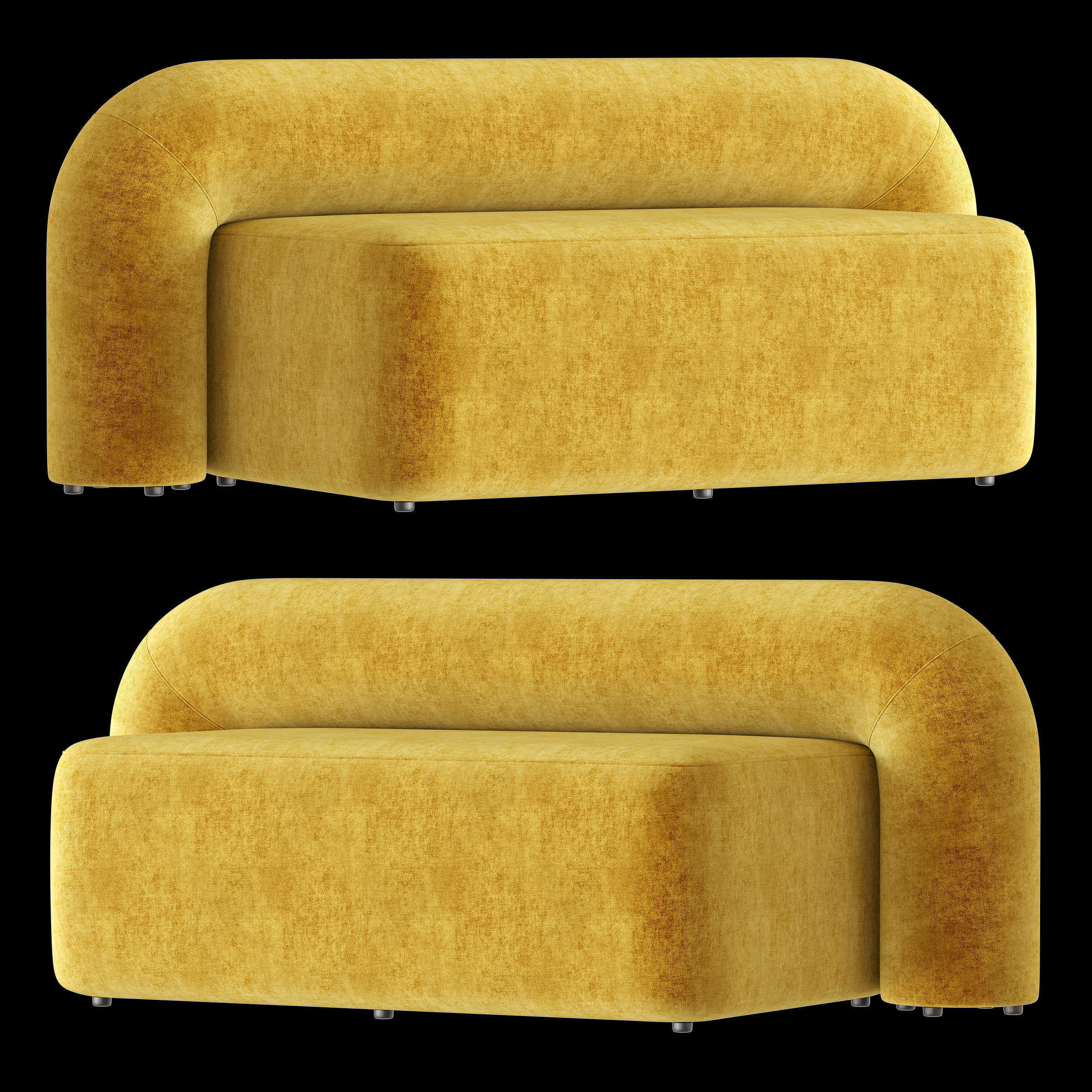 Artu-MOSS set of curved sofas 3D model | CGTrader