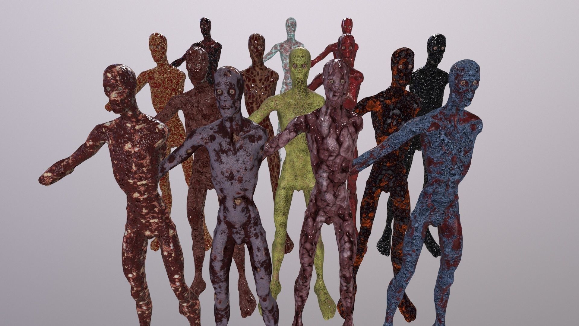 3D model Thin Zombie With Axe VR / AR / low-poly | CGTrader