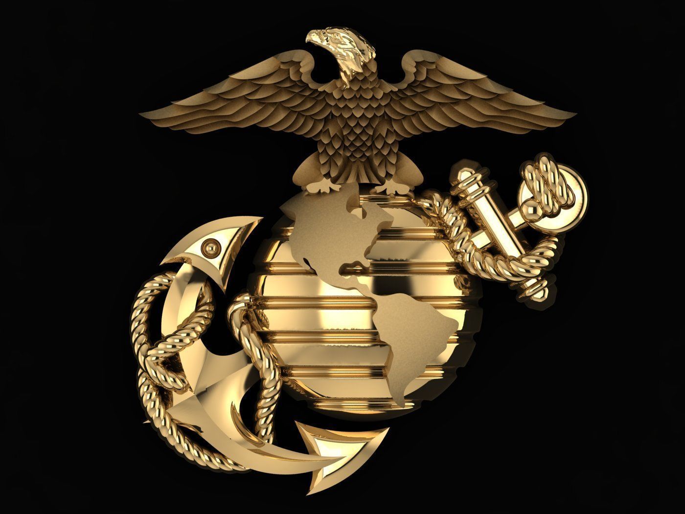 USMC EMBLEM - US ARMED FORCES 3D model 3D printable | CGTrader