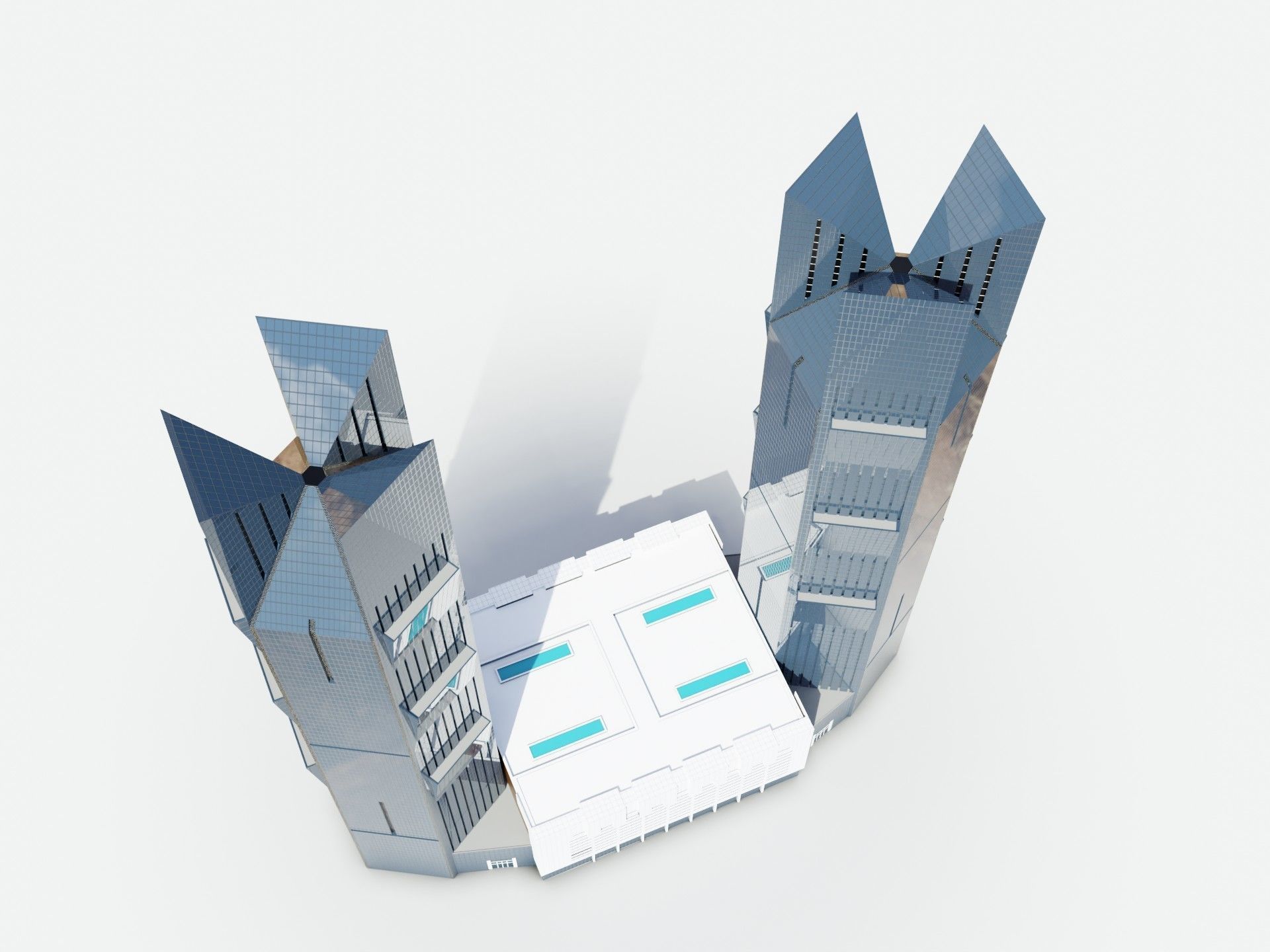 3D model palm towers Qatar doha VR / AR / low-poly | CGTrader
