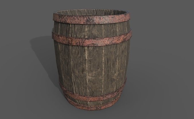 3D model Barel Low poly With PBR Texture VR / AR / low-poly | CGTrader