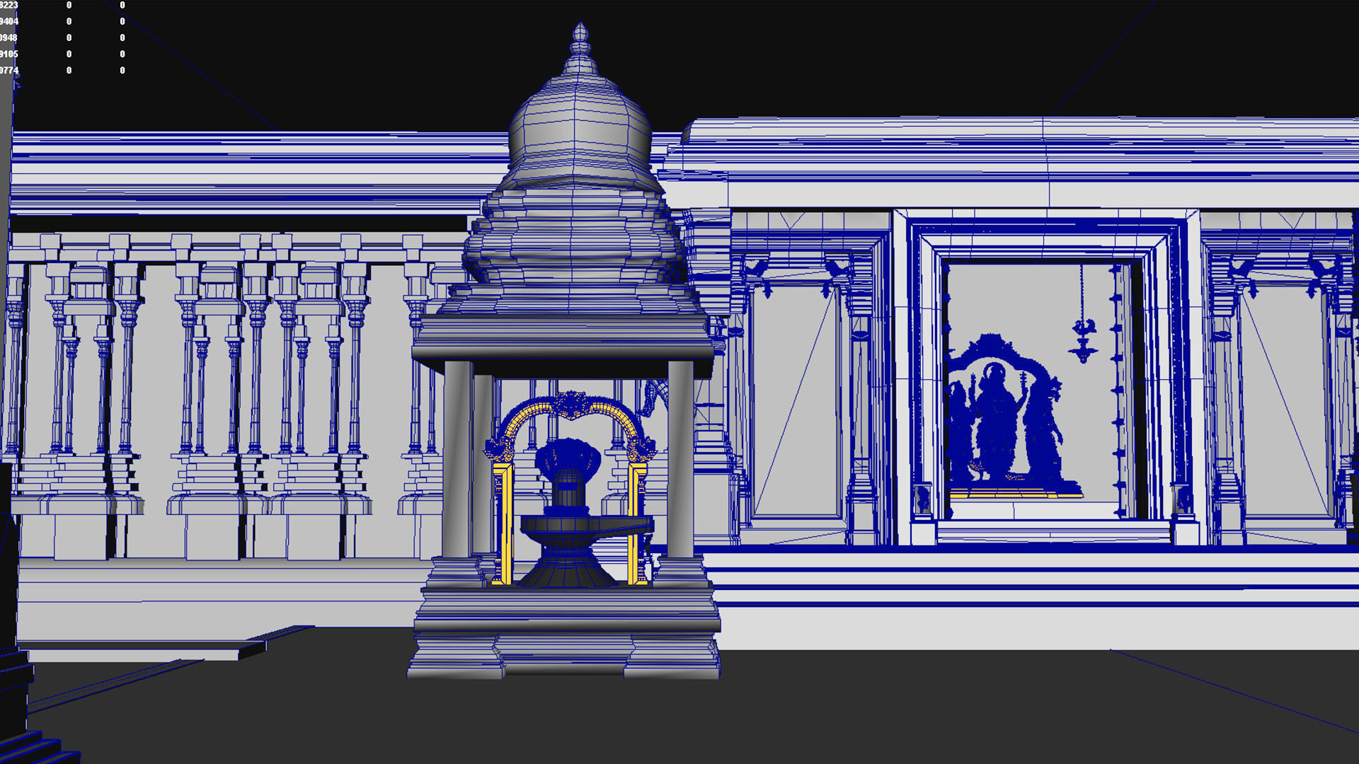 god murugan temple interior 3D model | CGTrader