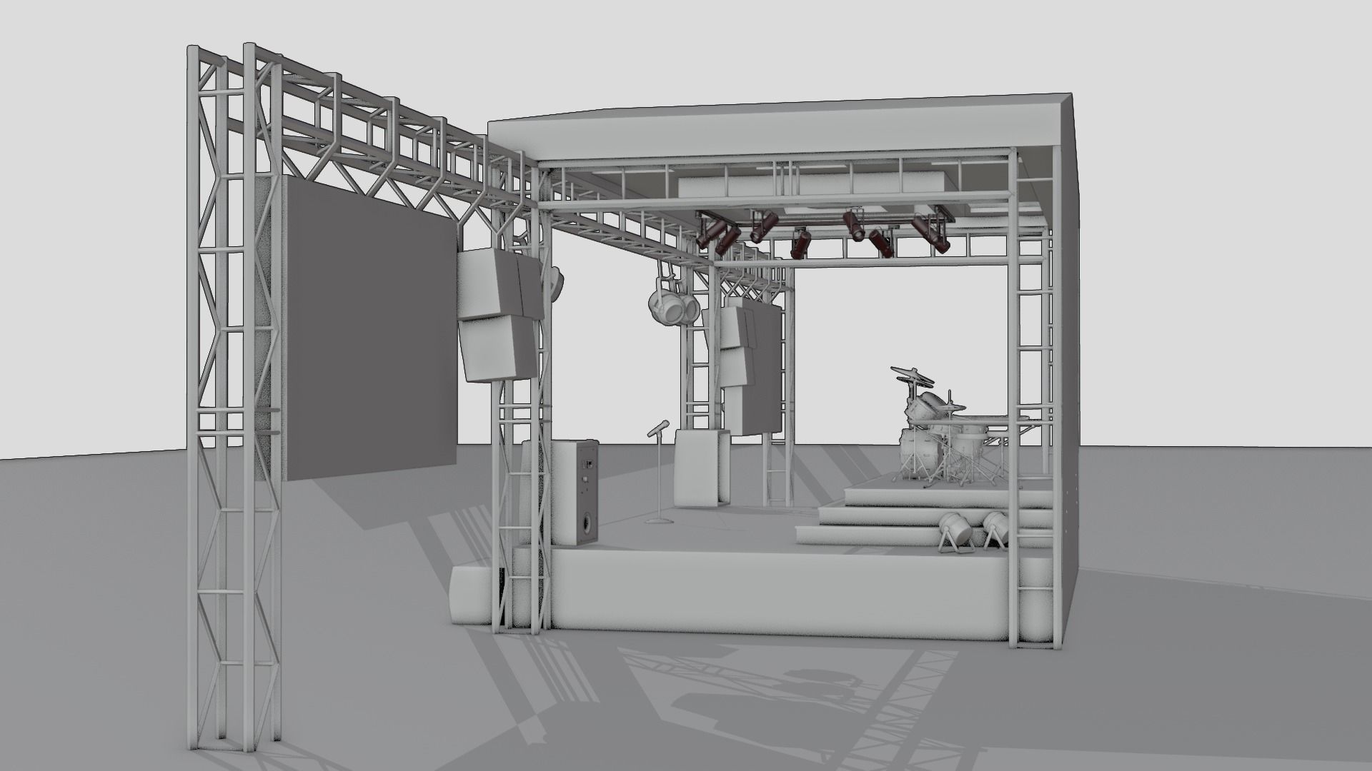 Band stage free VR / AR / low-poly 3D model | CGTrader