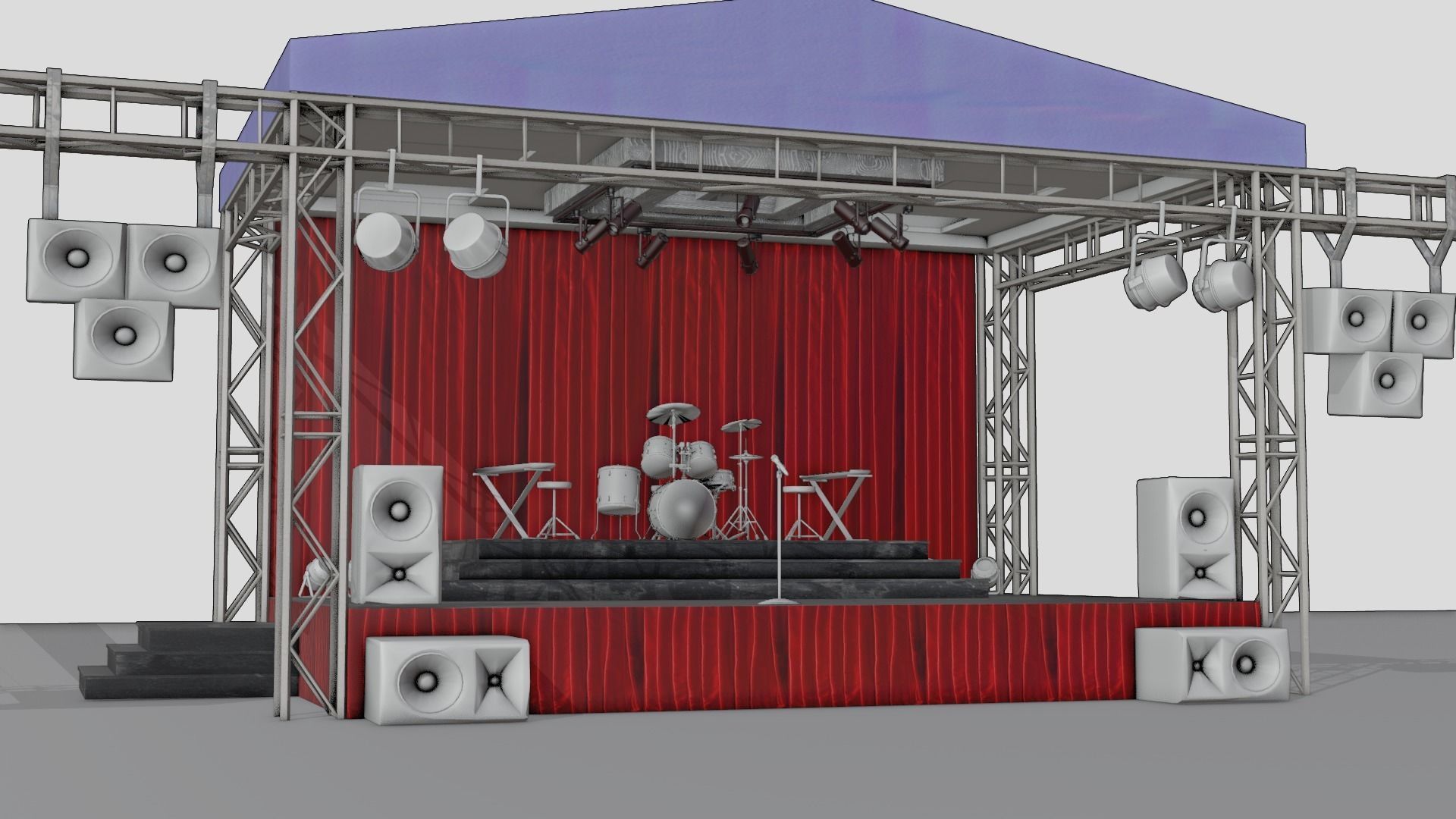 Band stage free VR / AR / low-poly 3D model | CGTrader