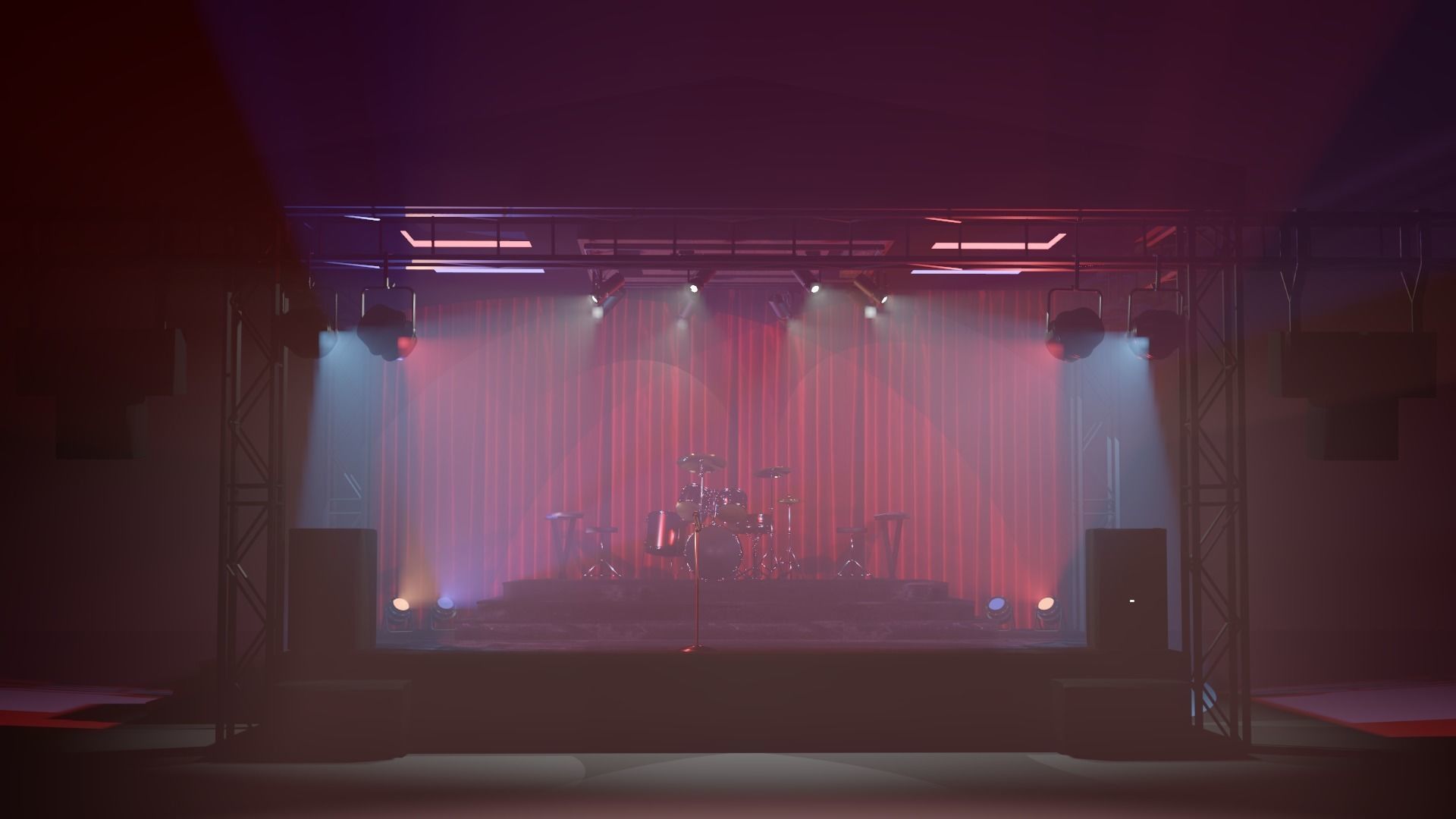 Band stage free VR / AR / low-poly 3D model | CGTrader