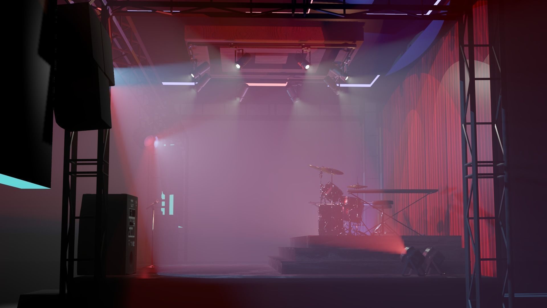 Band stage free VR / AR / low-poly 3D model | CGTrader