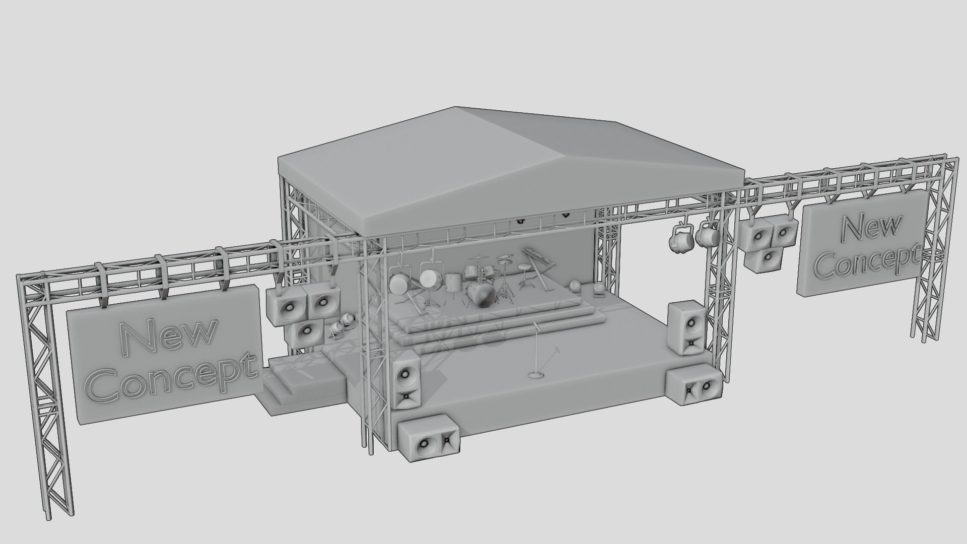 Band stage free VR / AR / low-poly 3D model | CGTrader