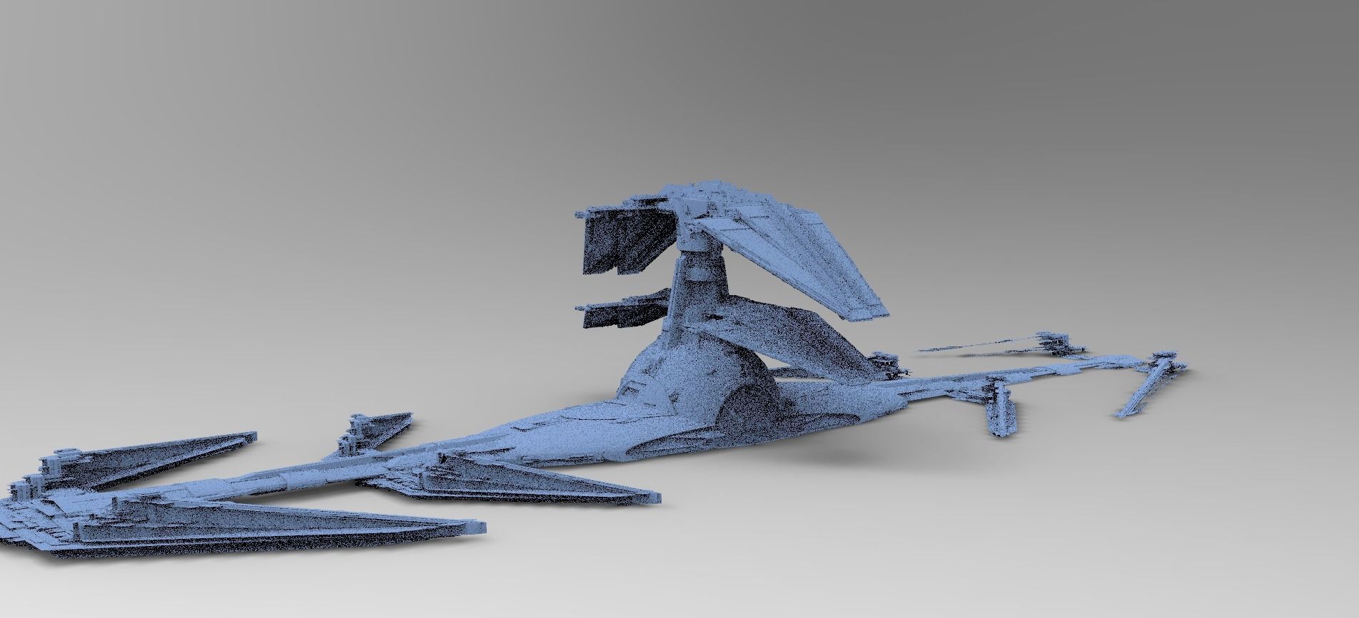 Sci-Fi Ocean Tech ship barrior ship ruin 2 3D model | CGTrader