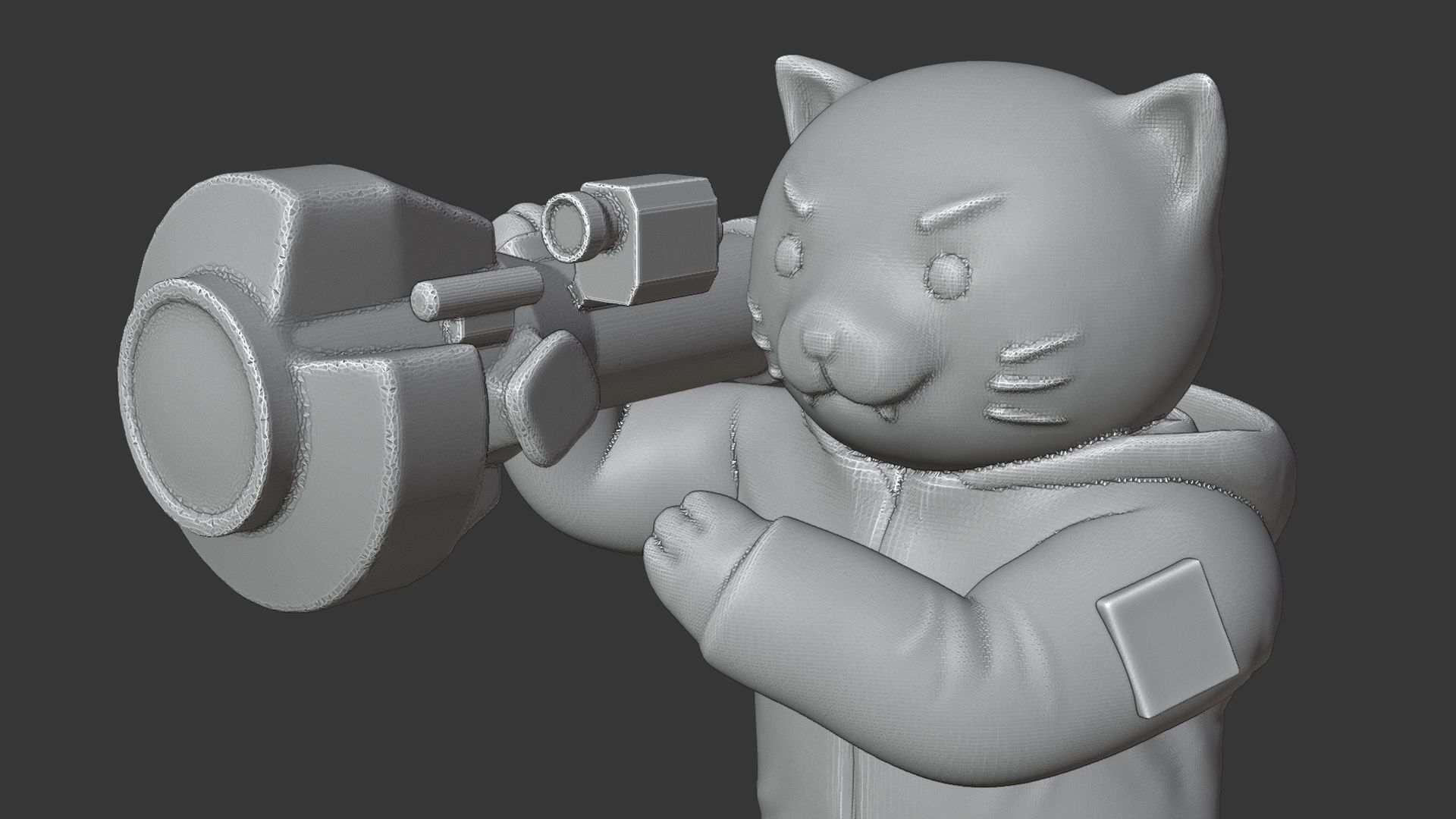 Ukrainian War Cat with NLAW Rocket Launcher ZSU 3D model 3D printable ...