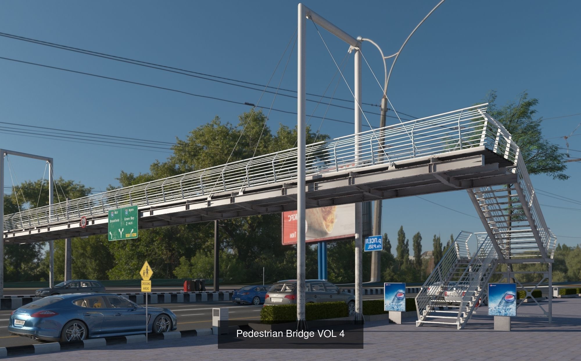 Pedestrian Bridge Collection | CGTrader