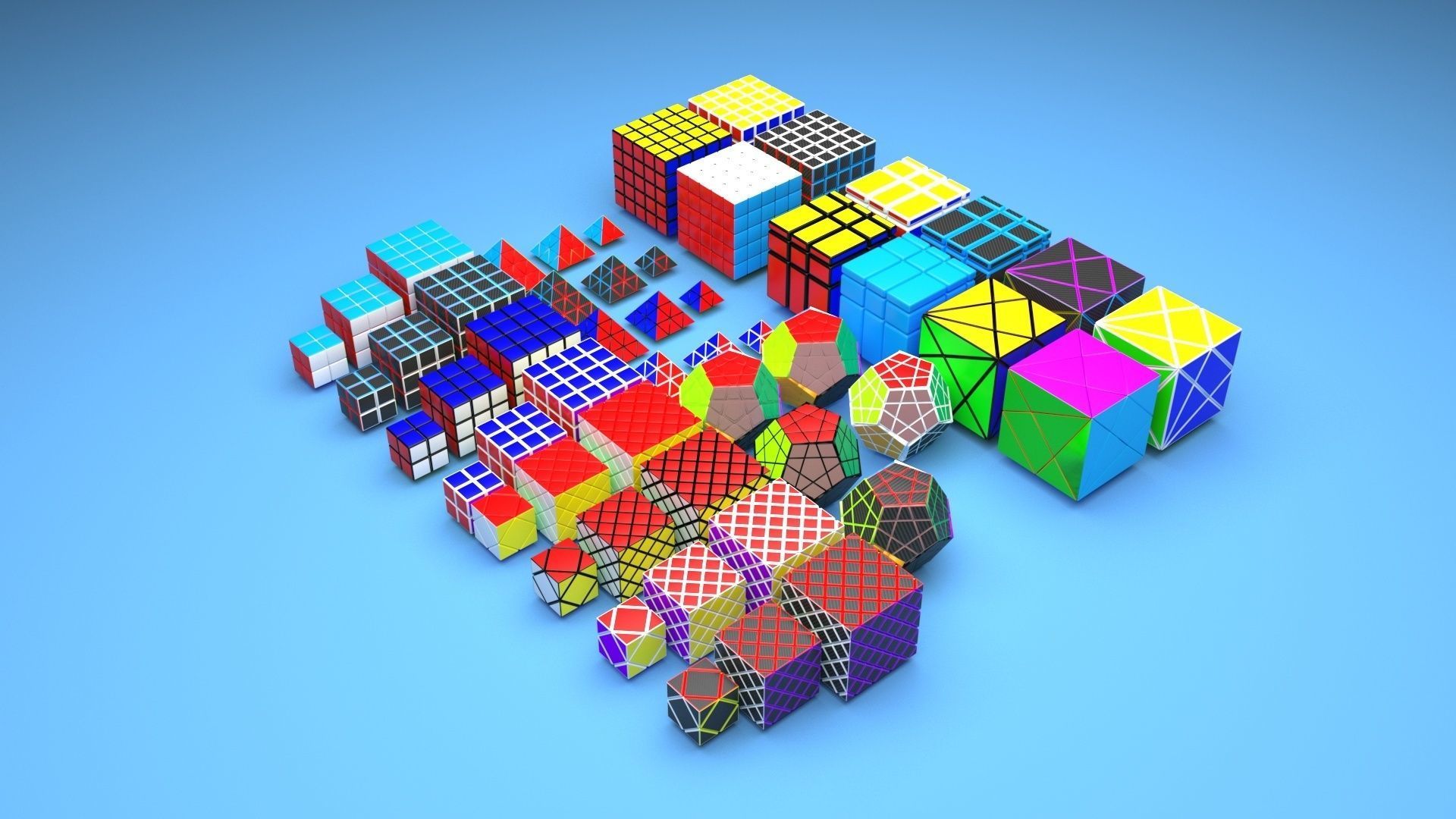Rubiks Cube Set 3D model | CGTrader