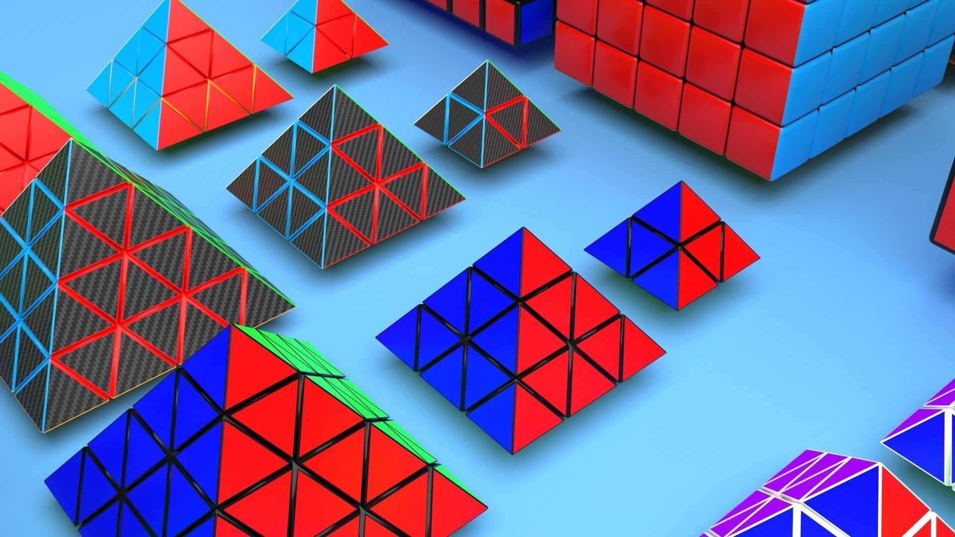 Rubiks Cube Set 3D model | CGTrader