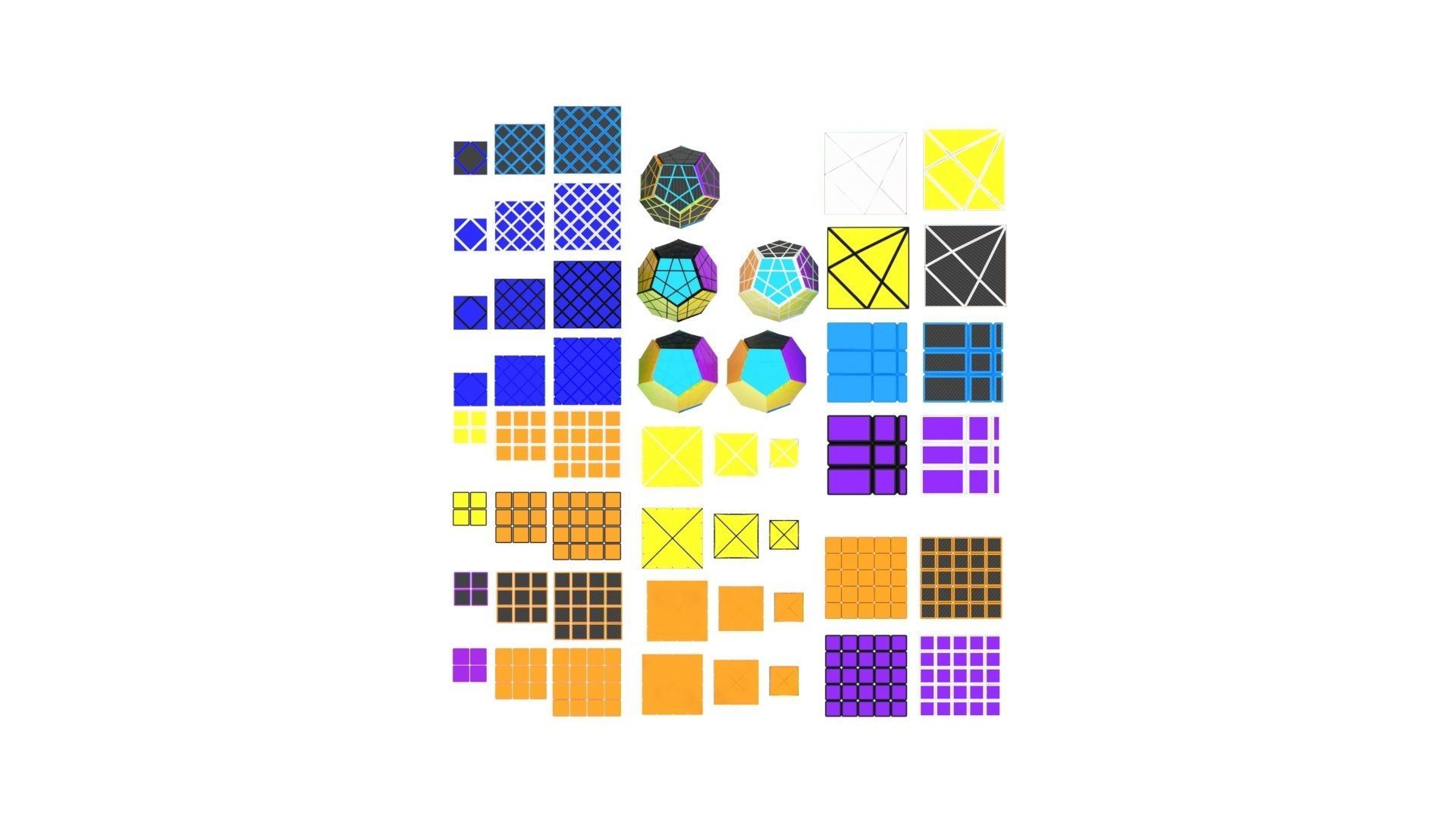 Rubiks Cube Set 3D model | CGTrader