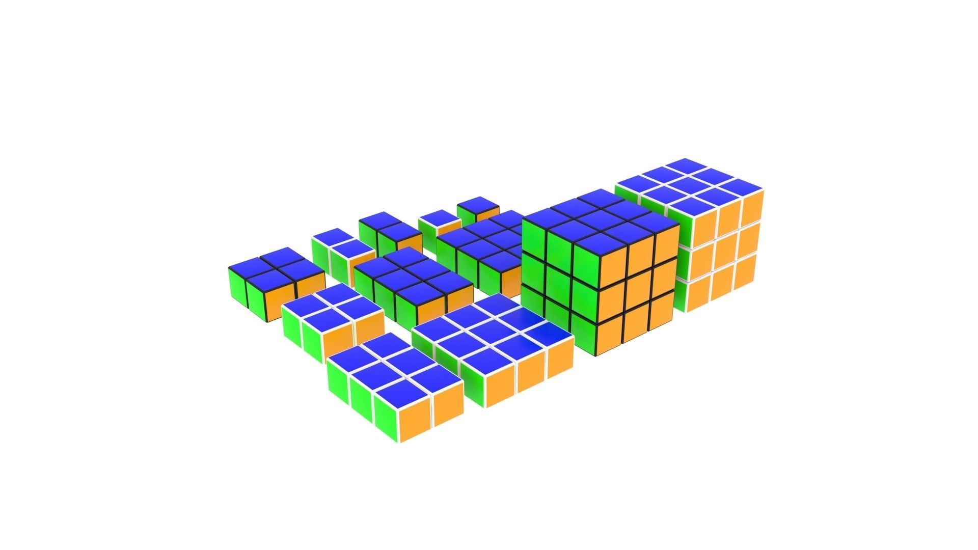 Rubiks Cubes Set 3D model | CGTrader