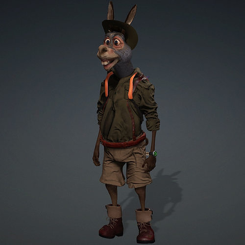 Donkey High quality character full Rigged and Animated 3D model ...